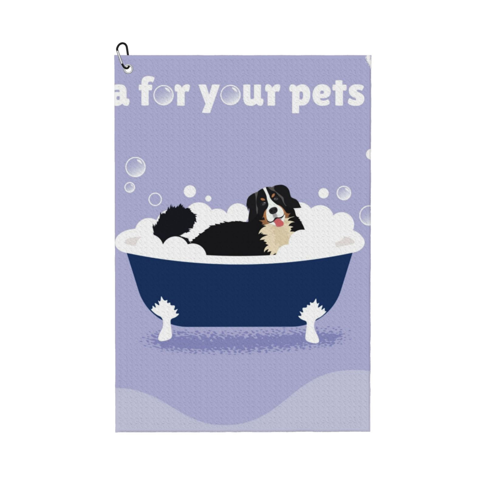 Logiee Bernese Mountain Dog Sitting Bath Tub Print Golf Towels,16" x 24 ...