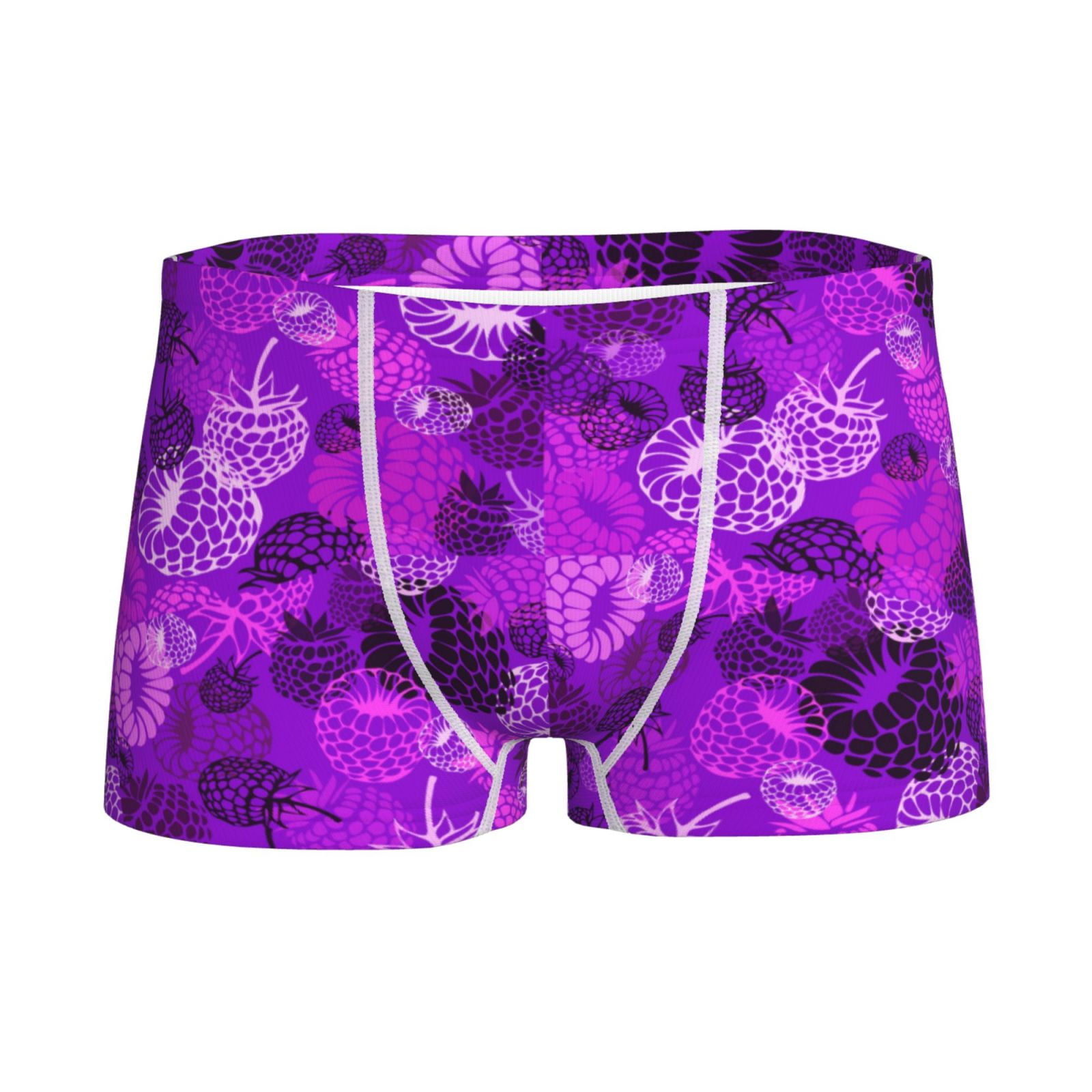 Logiee Berry Raspberry Print Boys' Boxer Briefs,Tween Boy Underwear ...