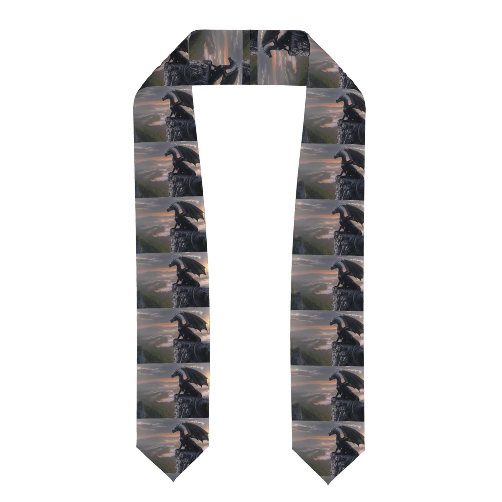 Logiee Black Dragon Cliff Dawn Print Unisex Adult Graduation Stole ...
