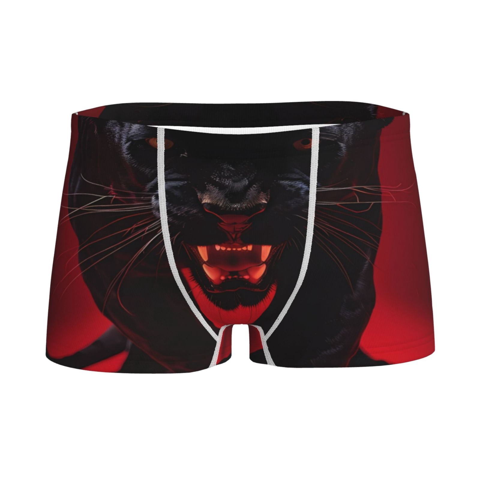 Logiee Black Panther Red Background Print Boys' Boxer Briefs,Tween Boy ...