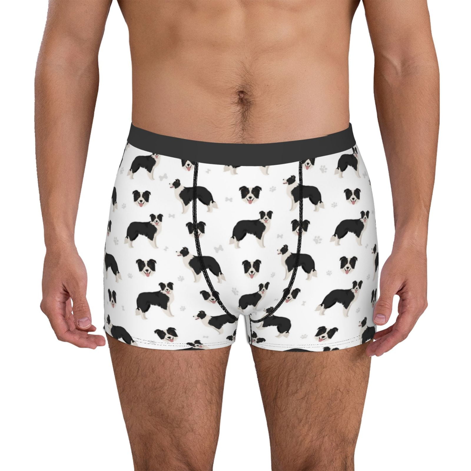 Logiee Border Collie Dog Print Mens Boxer Briefs,Boxer Briefs for Men ...