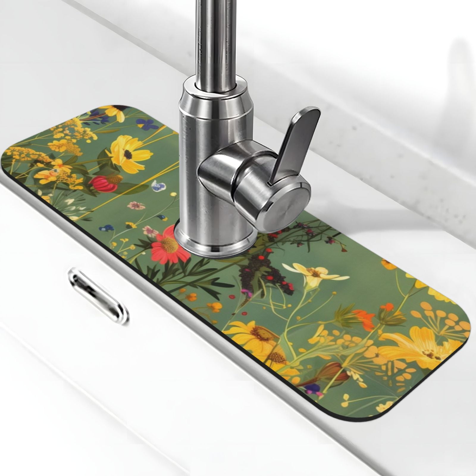 Logiee Botanical Garden With Cats Print Kitchen Sink Splash Guard ...