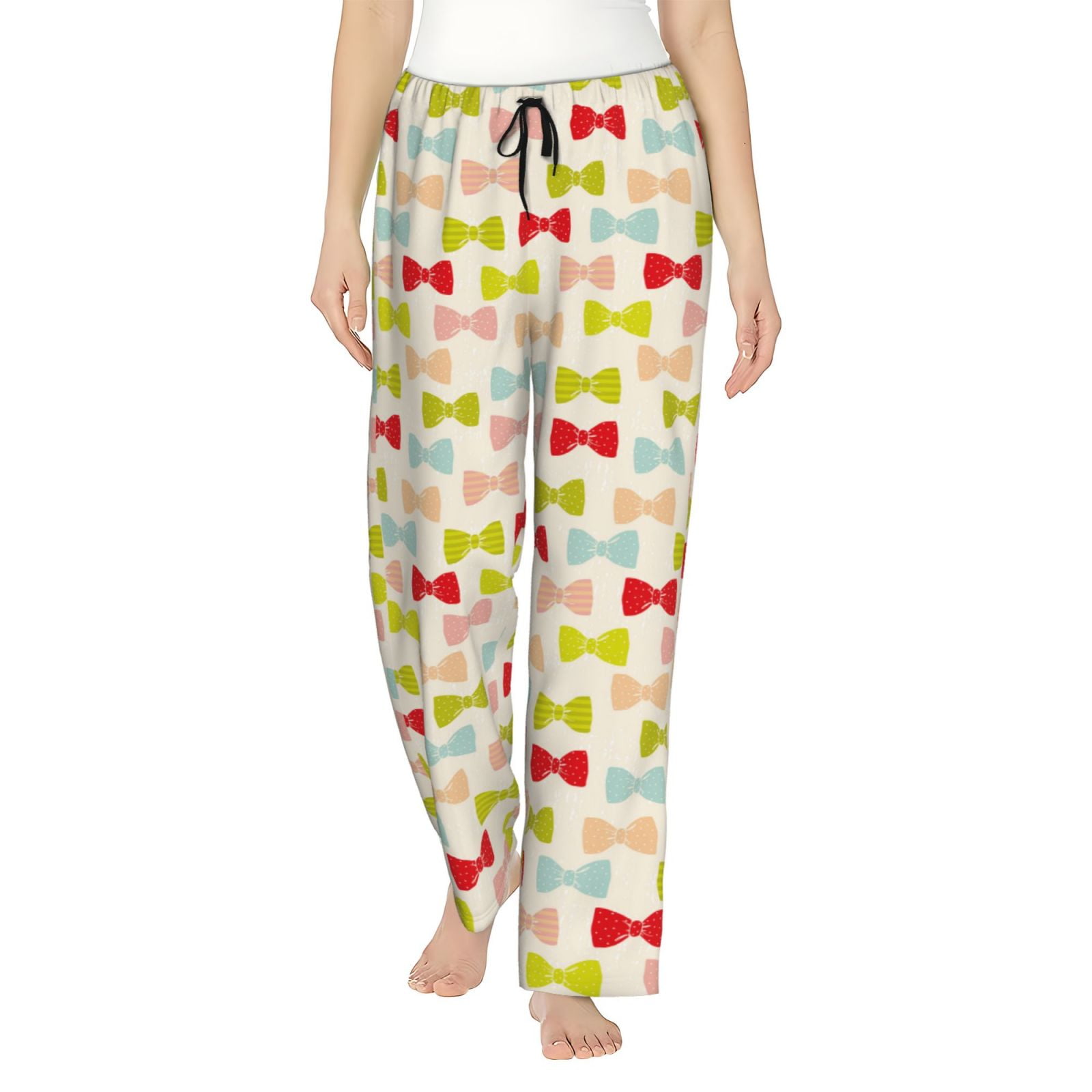 Logiee Bow Ties Print Women Pajama Pants,Comfy Pj Bottom with Pockets ...