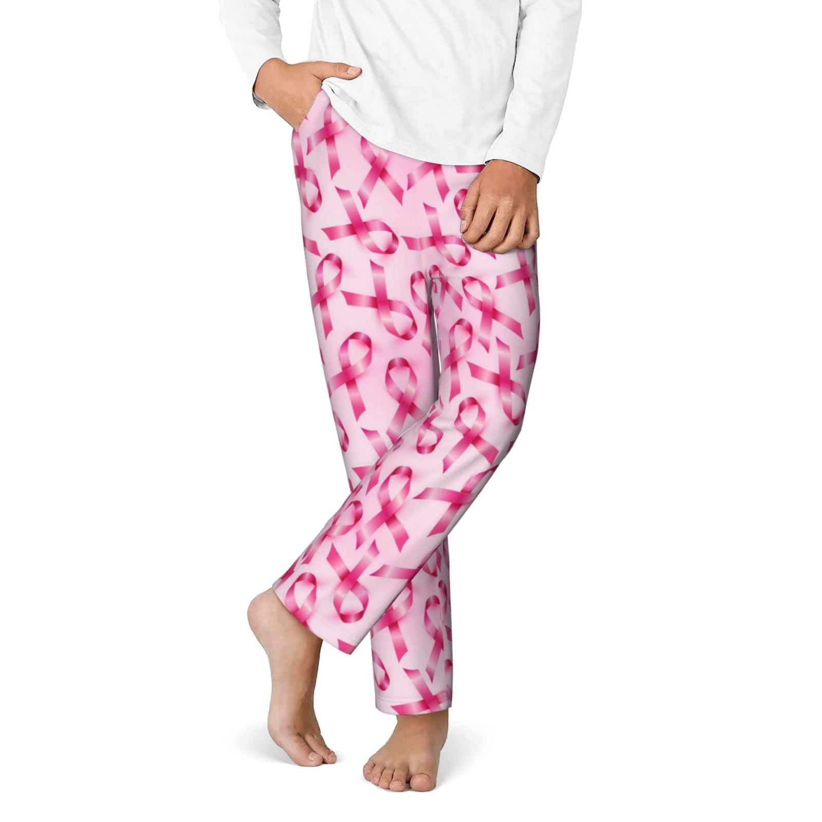 Logiee Breast Cancer Ribbons Awareness Print Teenagers' Pajama Pants ...