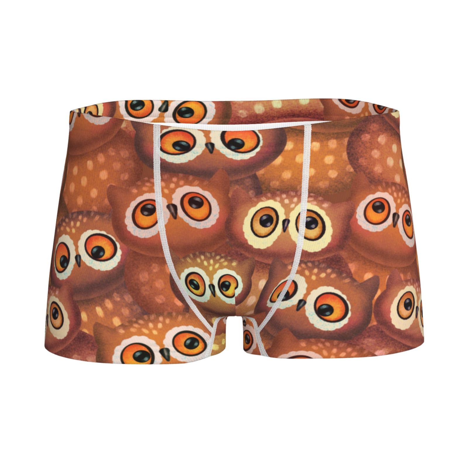 Logiee Brown Owl Print Boys' Boxer Briefs,Tween Boy Underwear-XX-Small ...