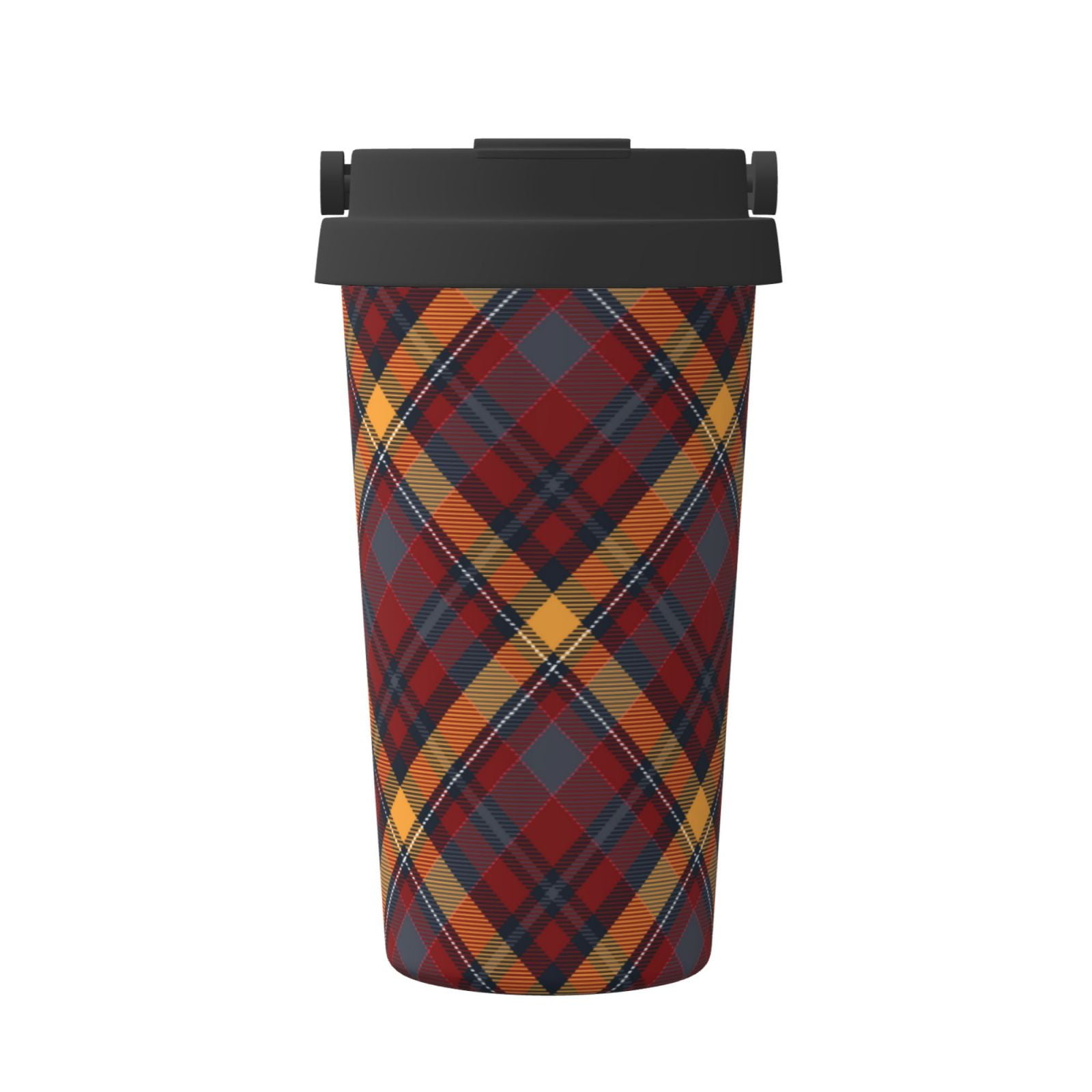 Logiee Buffalo Check Plaid Print Stainless Steel Coffee Tumbler, Travel ...
