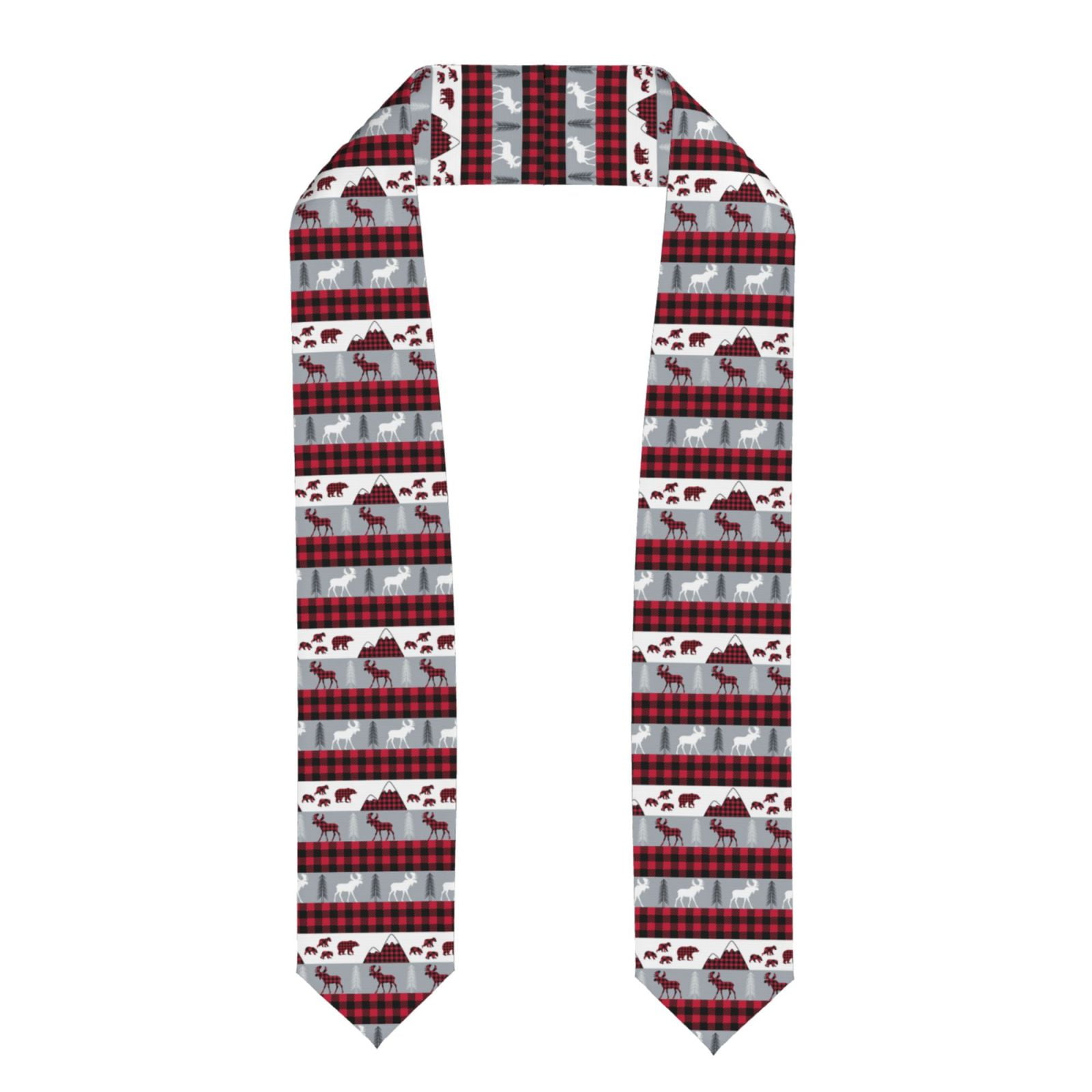 Logiee Buffalo Plaid Forest Print Unisex Adult Graduation Stole Shawl ...