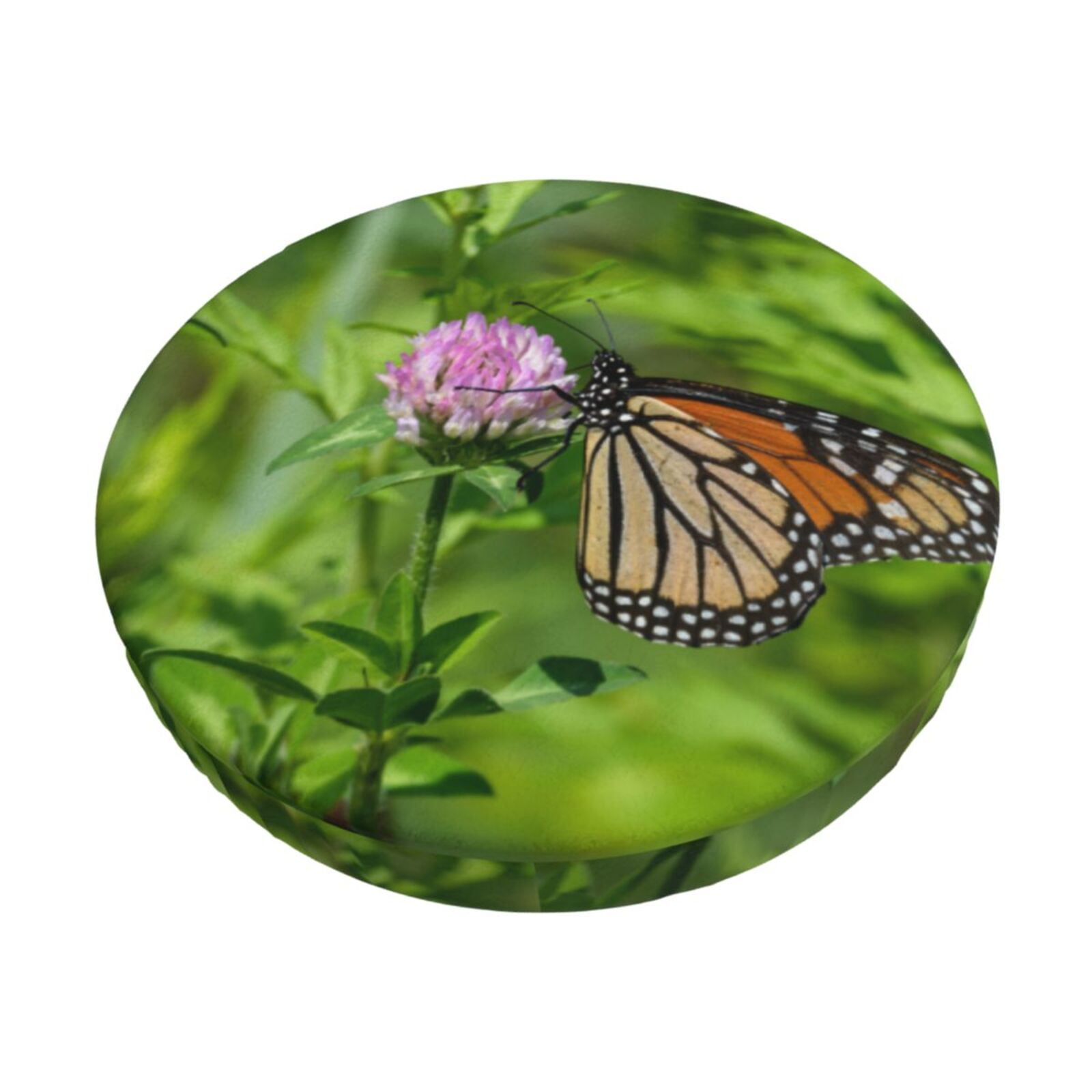 Logiee Butterflies and Floral Print Stool Covers Round,Bar Stool Covers ...