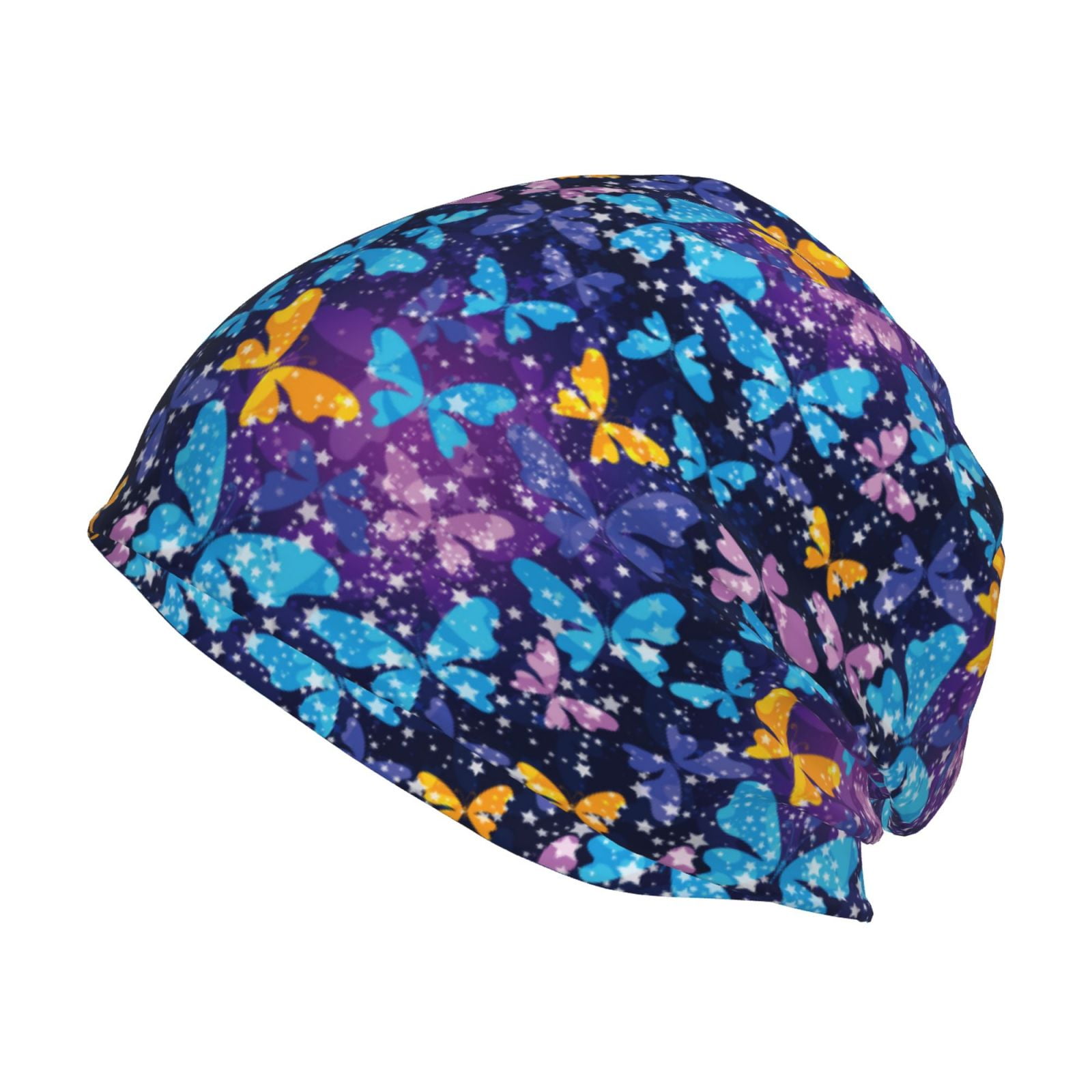 Logiee Butterflies Of The Starry Sky Print Unisex Knit Beanie for Men ...