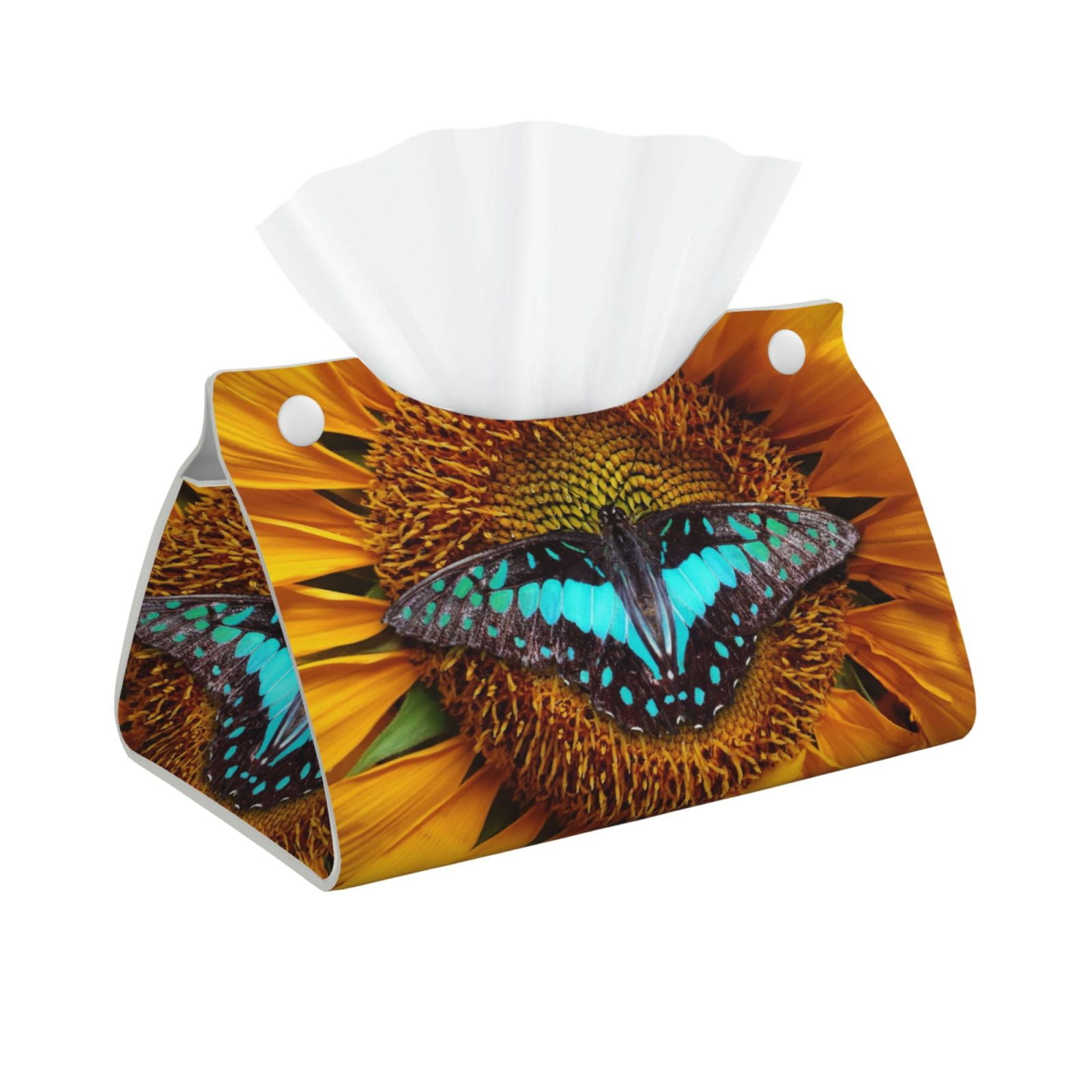 Logiee Butterfly Alighted On Sunflowers Print Tissue Box Cover,Stylish ...