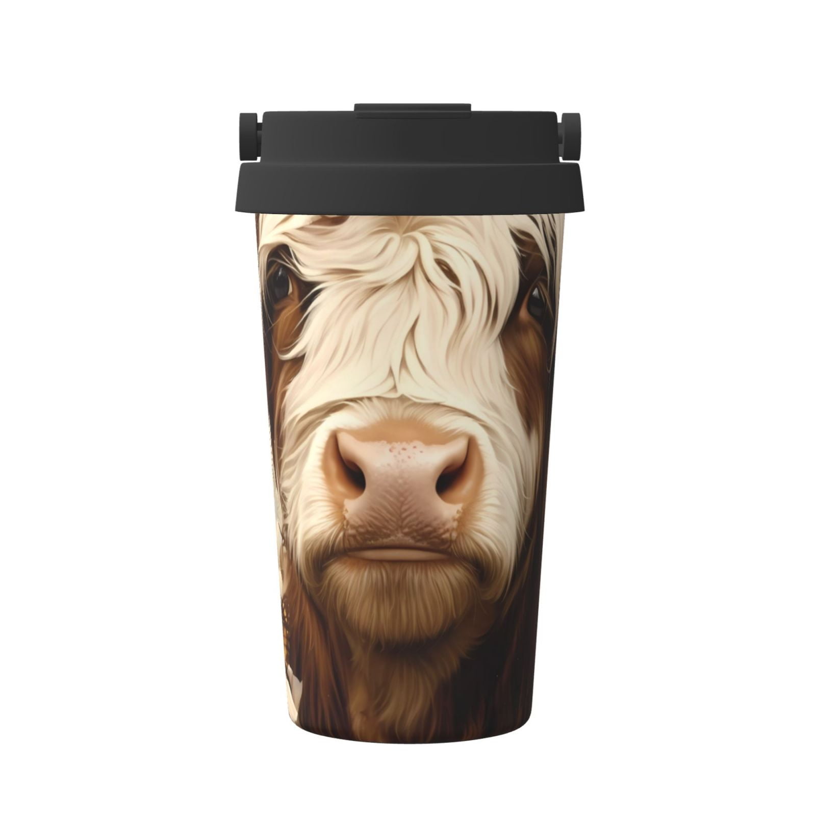 Logiee Butterfly Cow Barrel Print Stainless Steel Coffee Tumbler ...