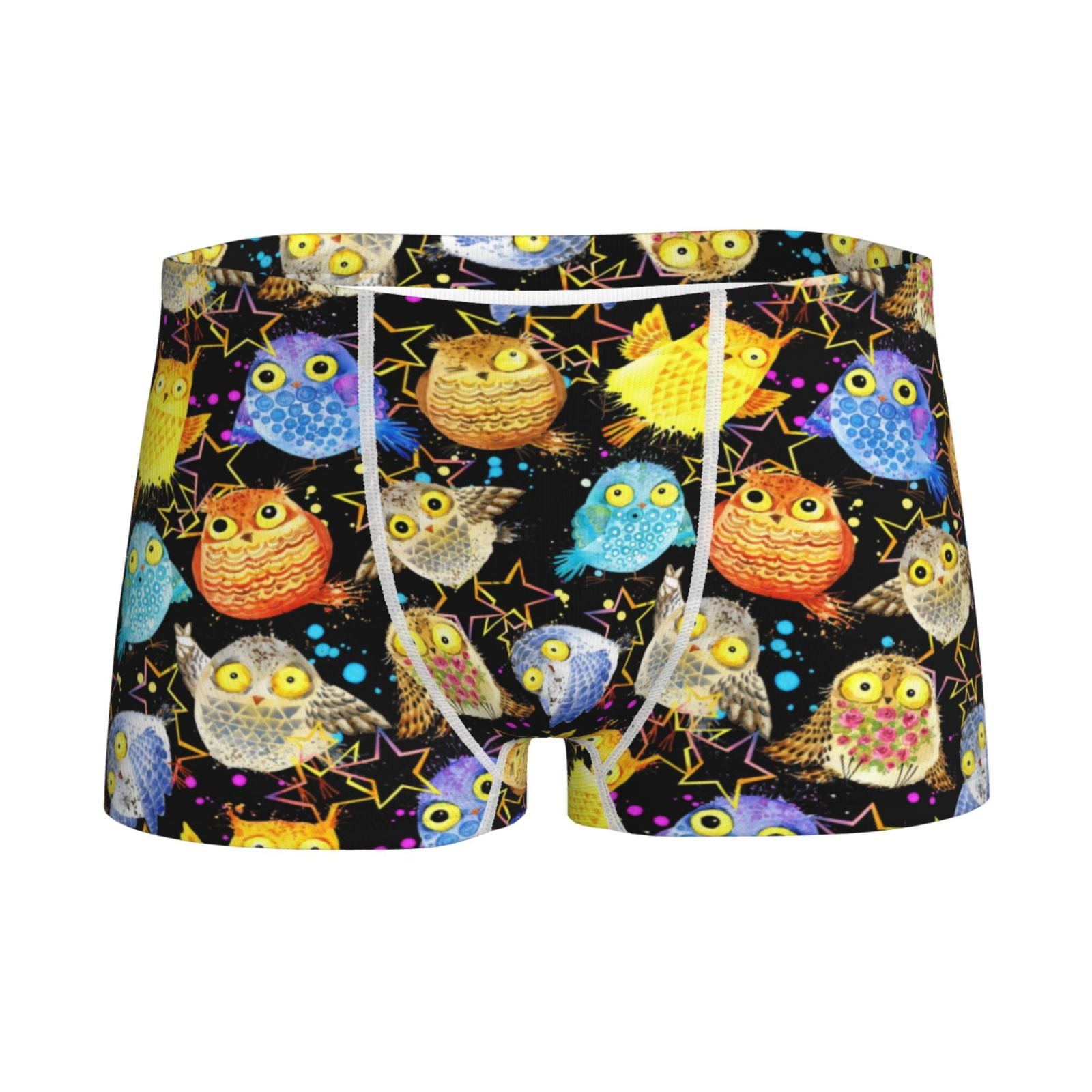 Logiee Cartoon Bird Owl Print Boys' Boxer Briefs,Tween Boy Underwear ...