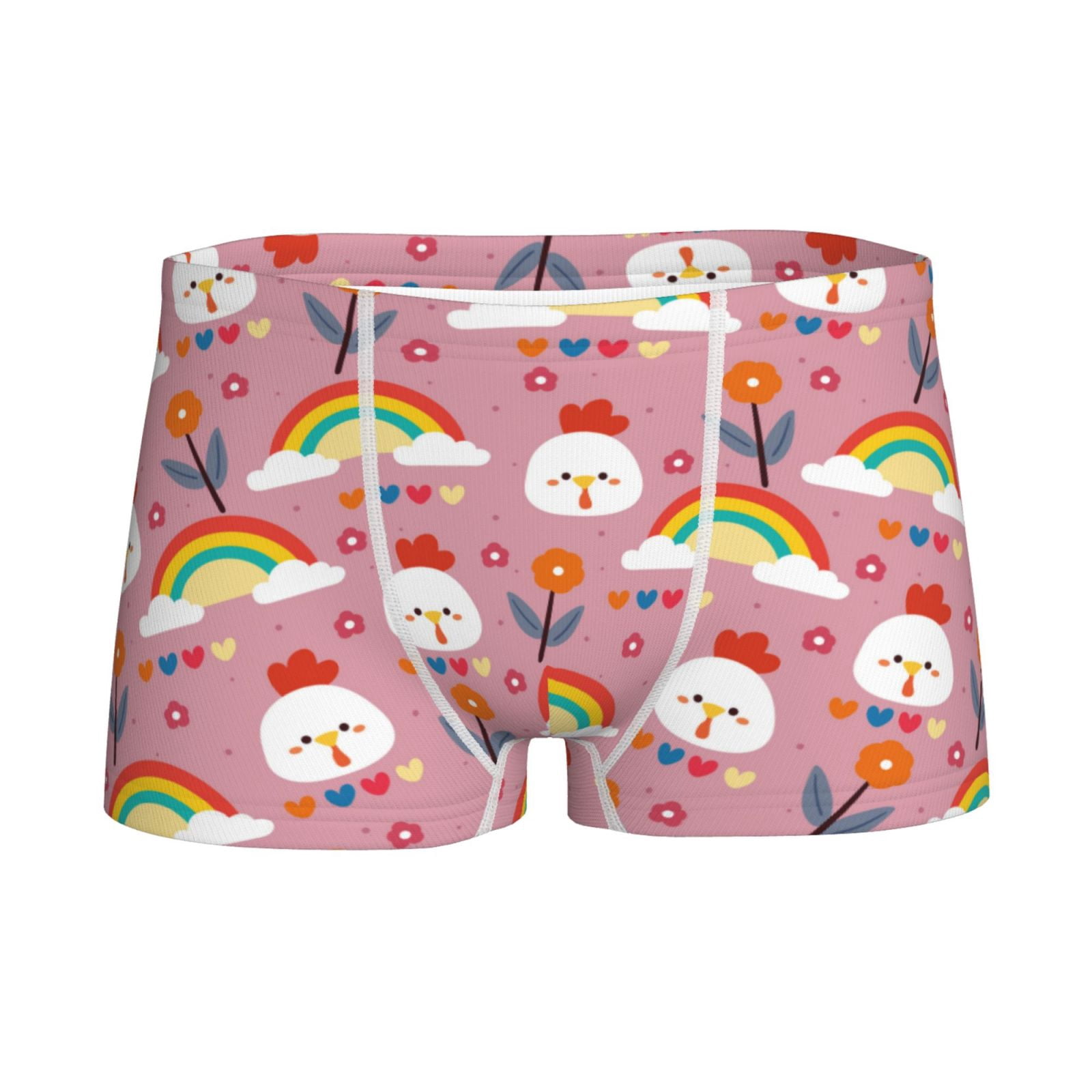 Logiee Cartoon Chicken Print Boys' Boxer Briefs,Tween Boy Underwear-X ...