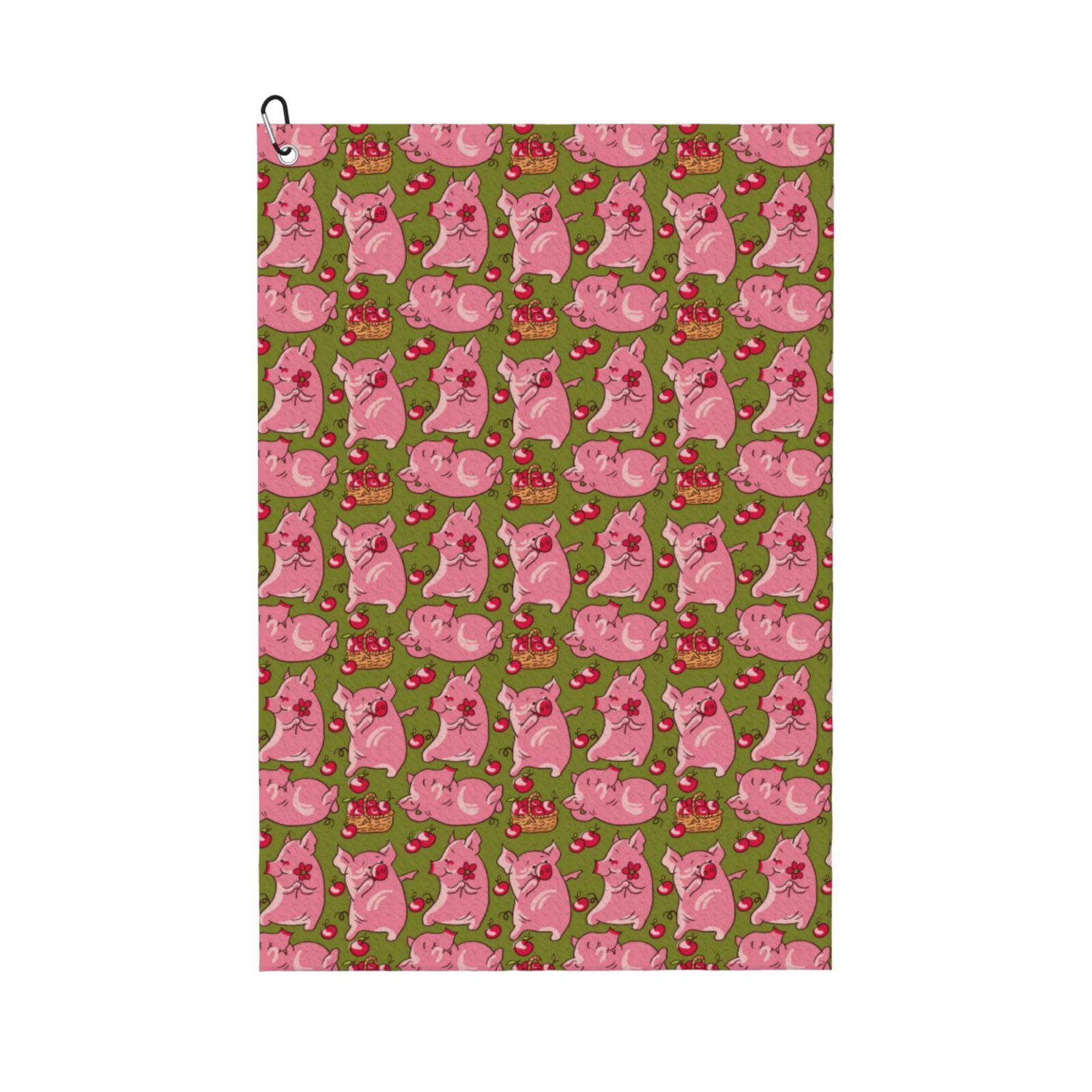 Logiee Cartoon Pigs Print Golf Towels,16" x 24" Portable Golf Towel for ...