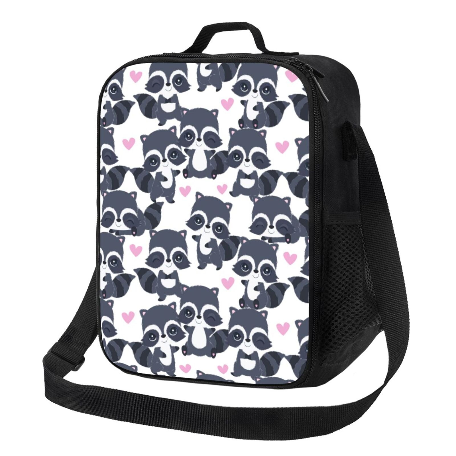 Logiee Cartoon Raccoon Print Insulated Lunch Bag for Women/Men ...