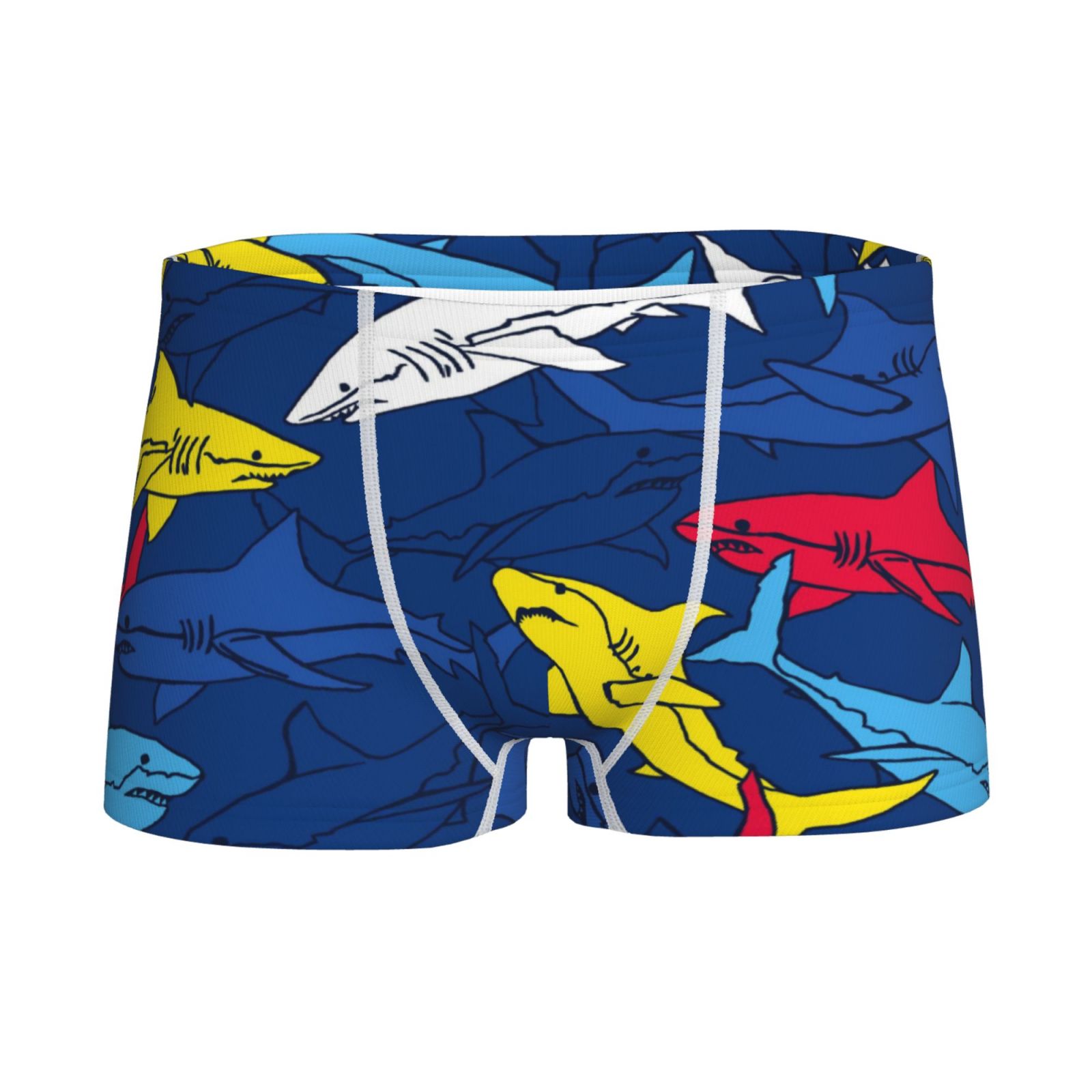 Logiee Cartoon Shark Print Boys' Boxer Briefs,Tween Boy Underwear-Large ...