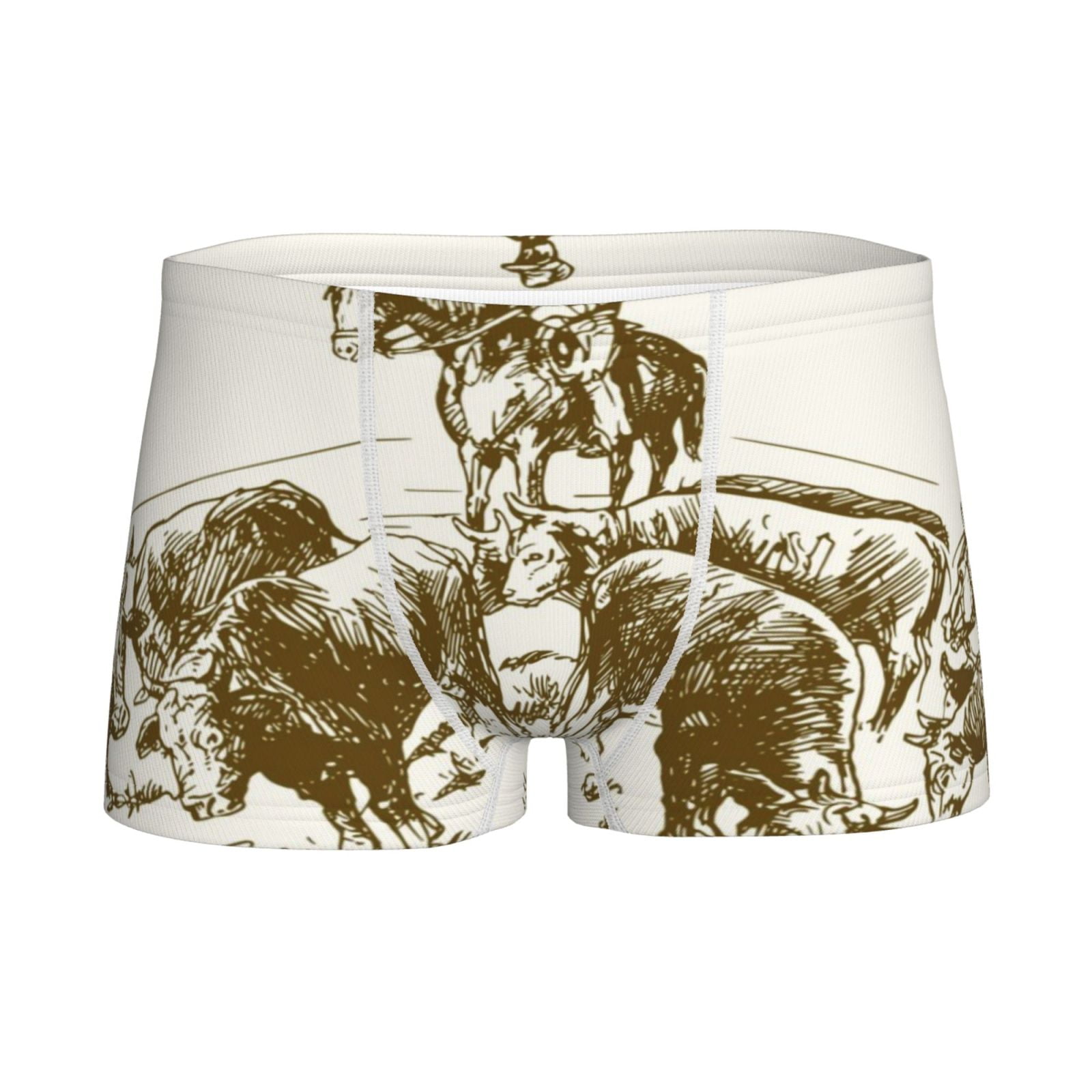 Logiee Cattle Drive By Two Cowboys Print Boys' Boxer Briefs,Tween Boy ...