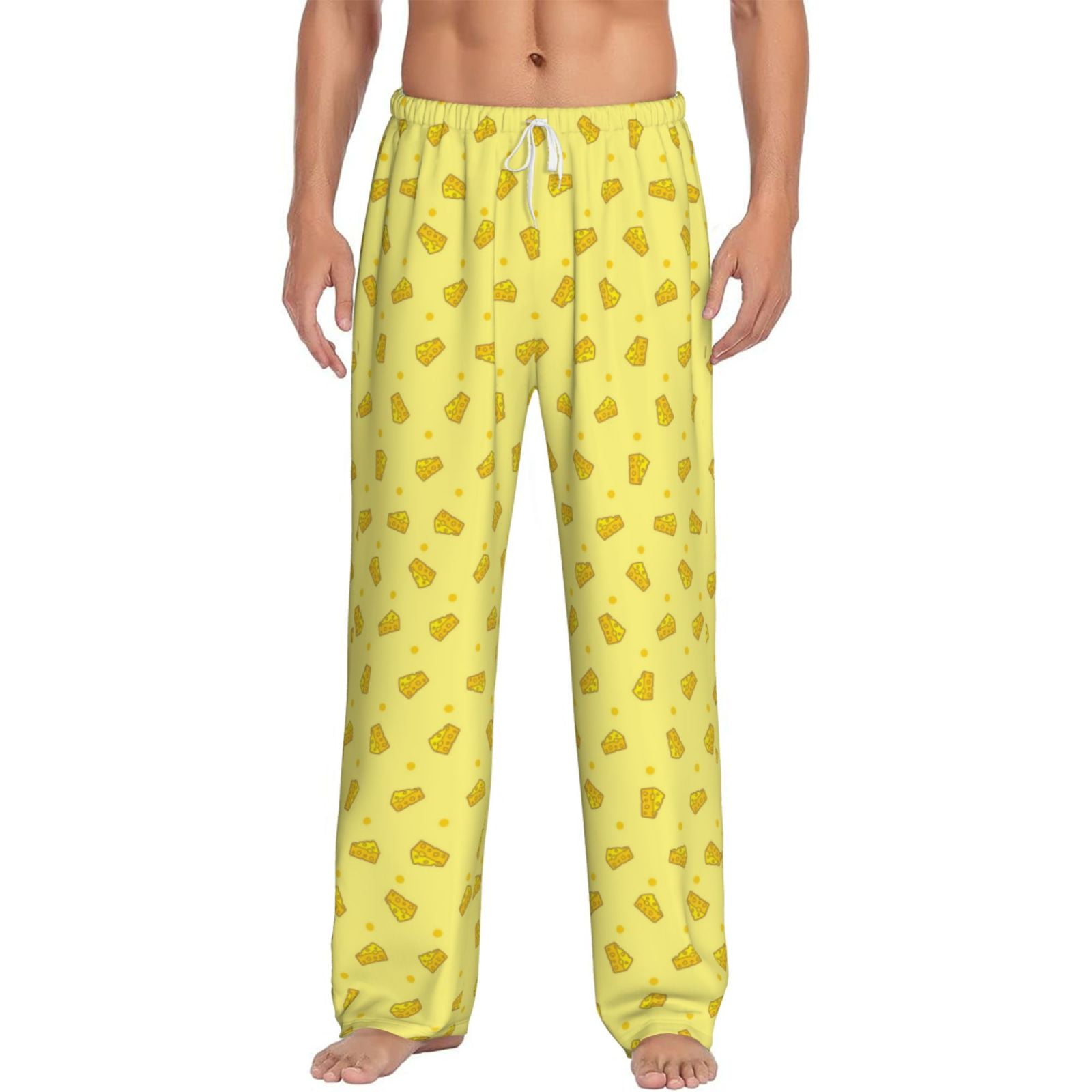 Logiee Cheese 1 Print Pajama Pants for Men,Men’s Pajama Bottoms,Mens PJ ...