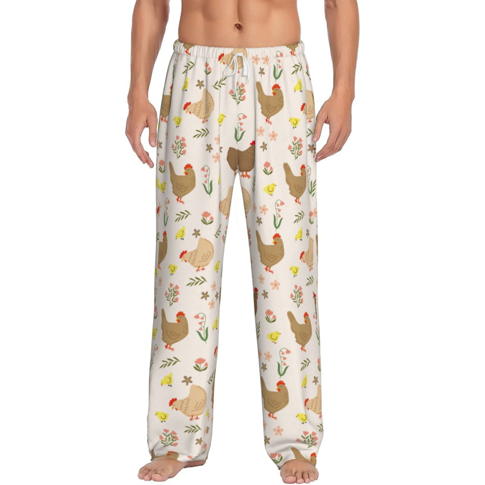 Logiee Chicken Family Print Pajama Pants for Men,Men’s Pajama Bottoms ...