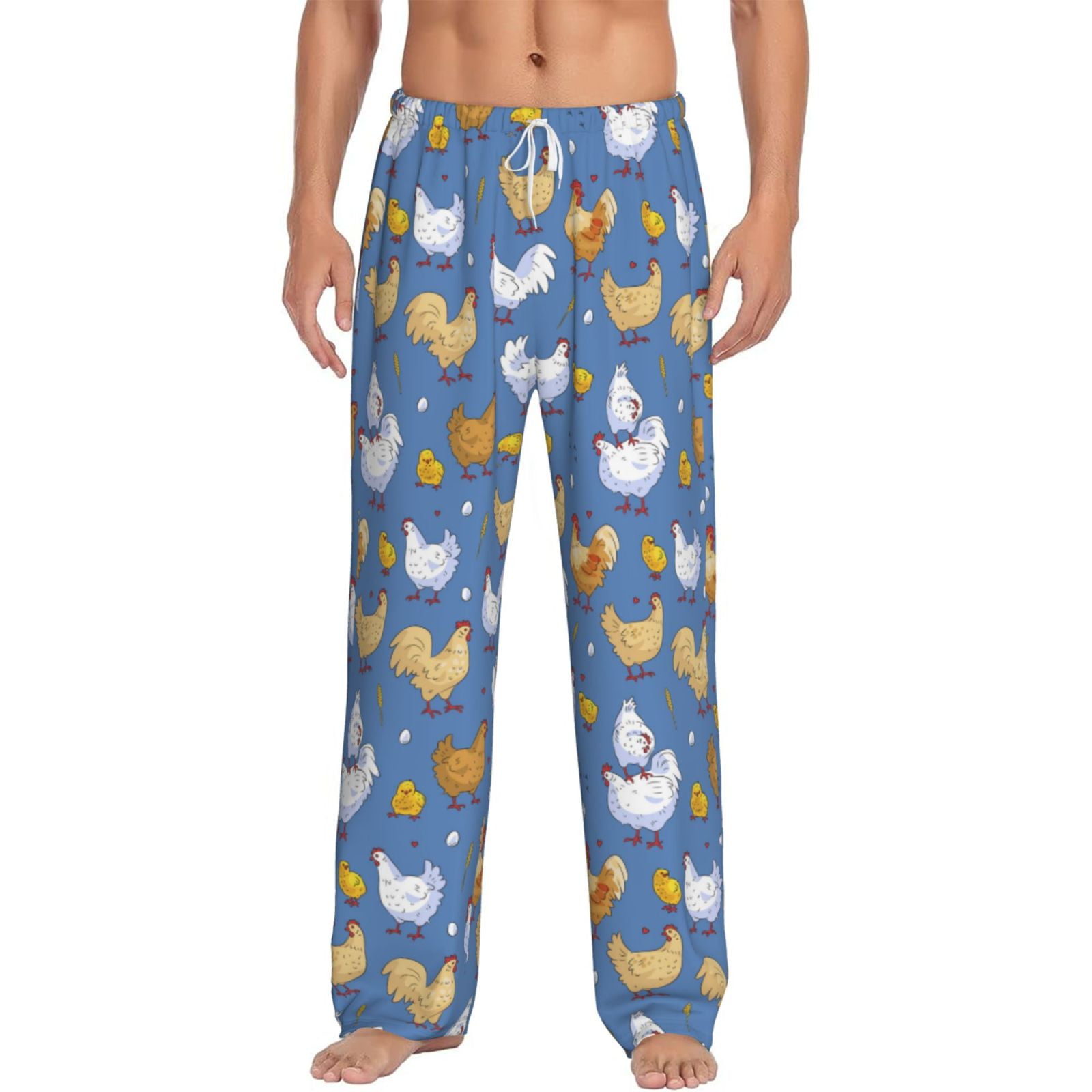 Logiee Chicken Family Print Pajama Pants for Men,Men’s Pajama Bottoms ...