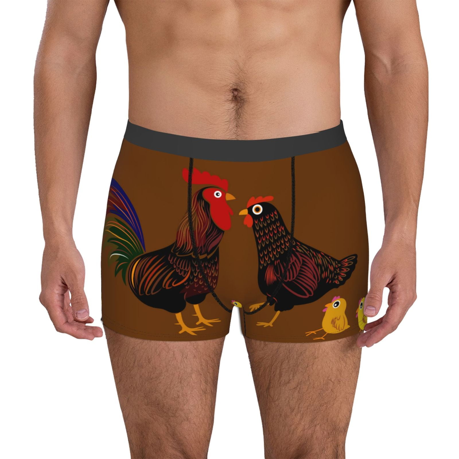 Logiee Chicken Farm Animal Print Mens Boxer Briefs,Boxer Briefs for Men ...