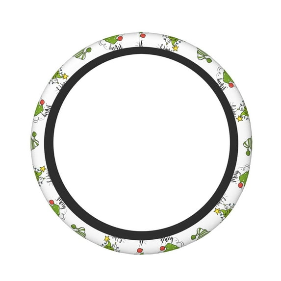 Logiee Christmas Gnomes Print Breathable Elastic Steering Wheel Cover ...