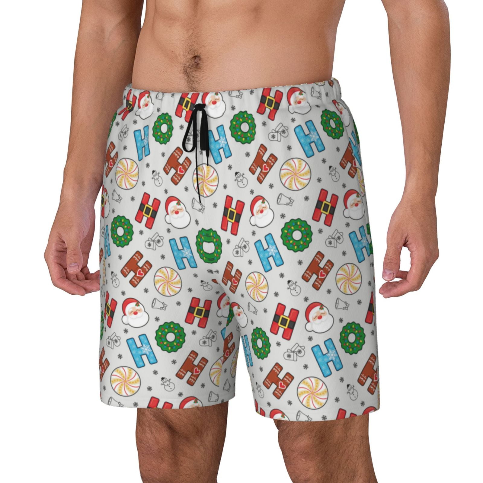Logiee Christmas Hohoho 1 Print Men's Swim Trunk,Quick Dry Board Shorts ...
