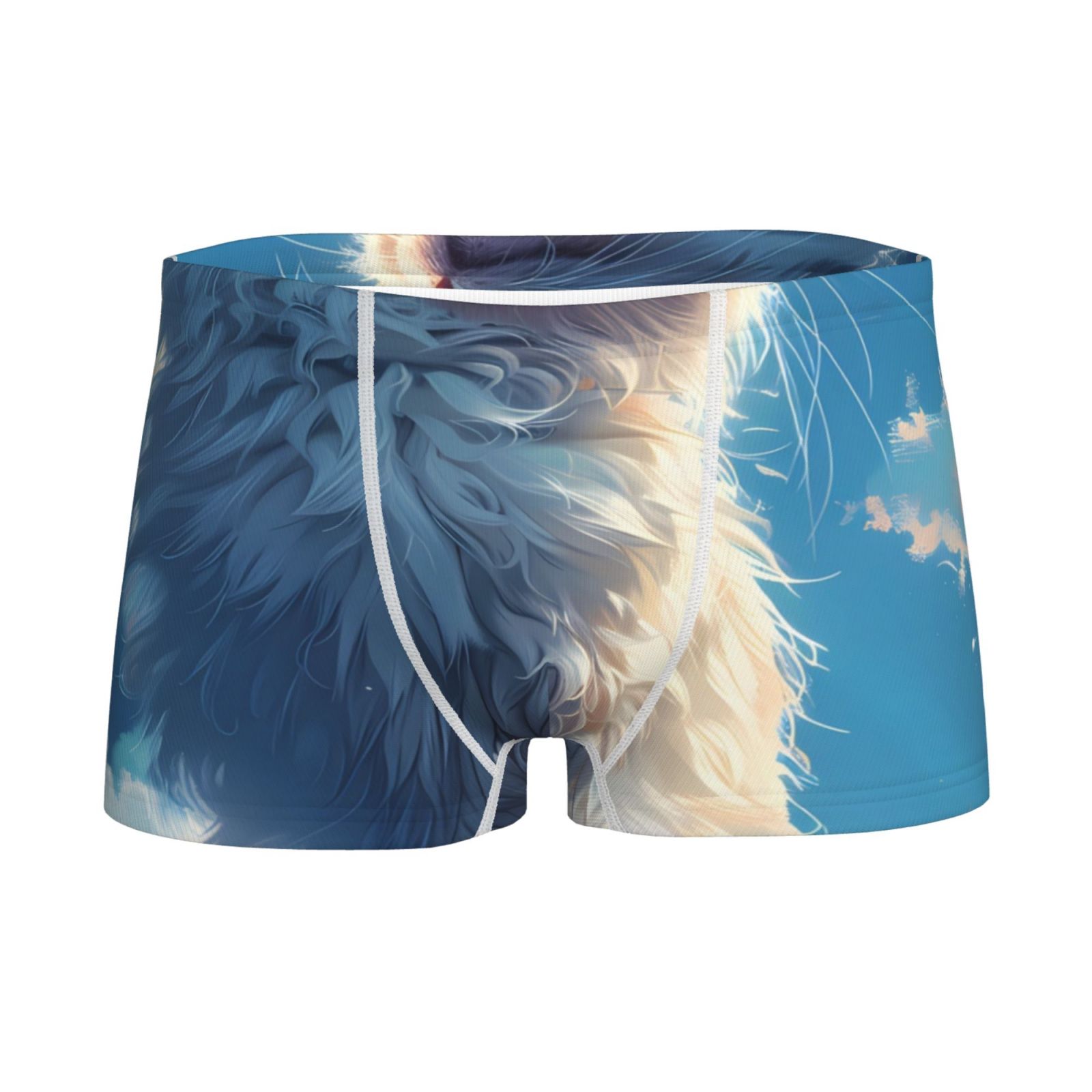 Logiee Clear Sky Blue Cat Print Boys' Boxer Briefs,Tween Boy Underwear ...