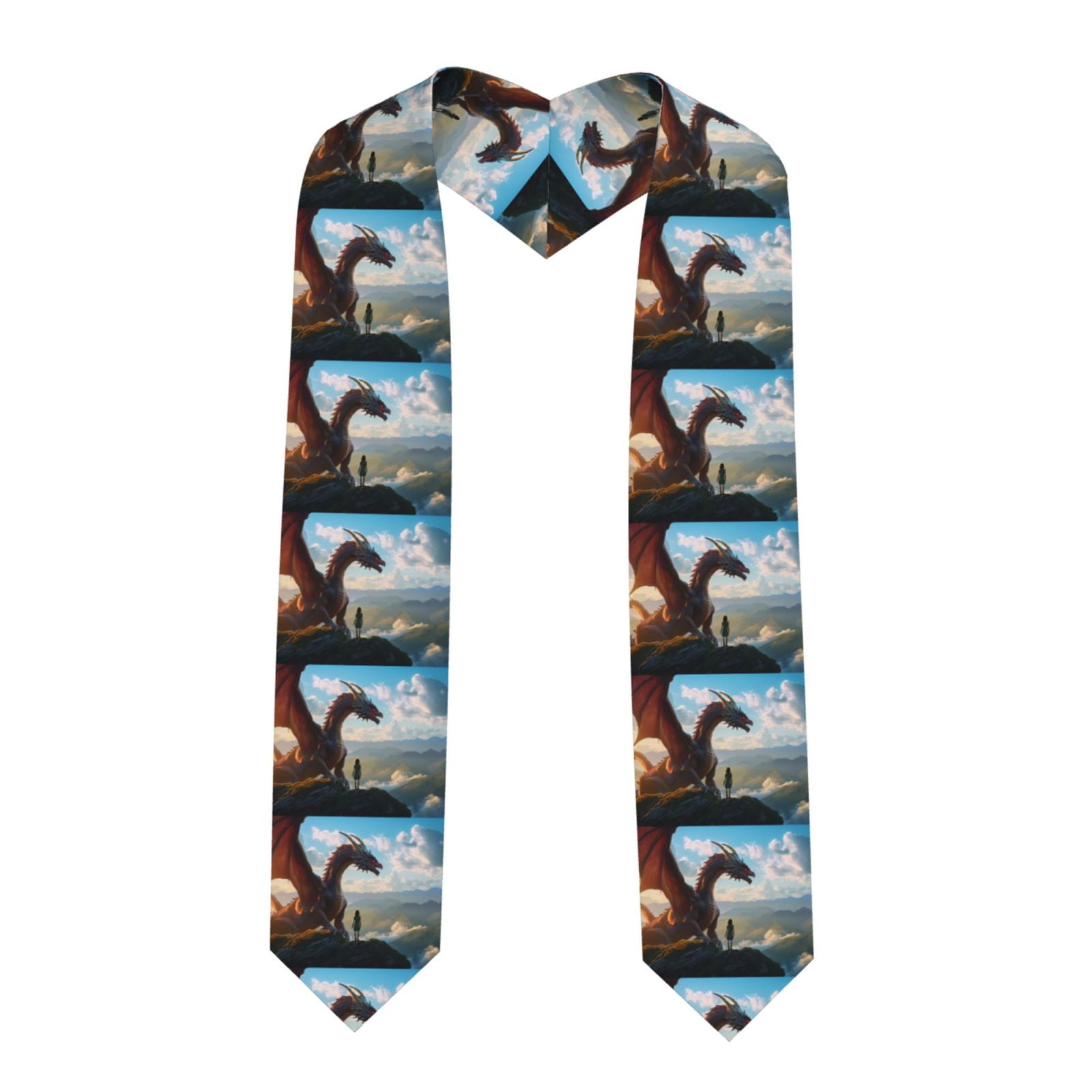 Logiee Clear Sky Mountain Red Dragon Print Unisex Adult Graduation ...