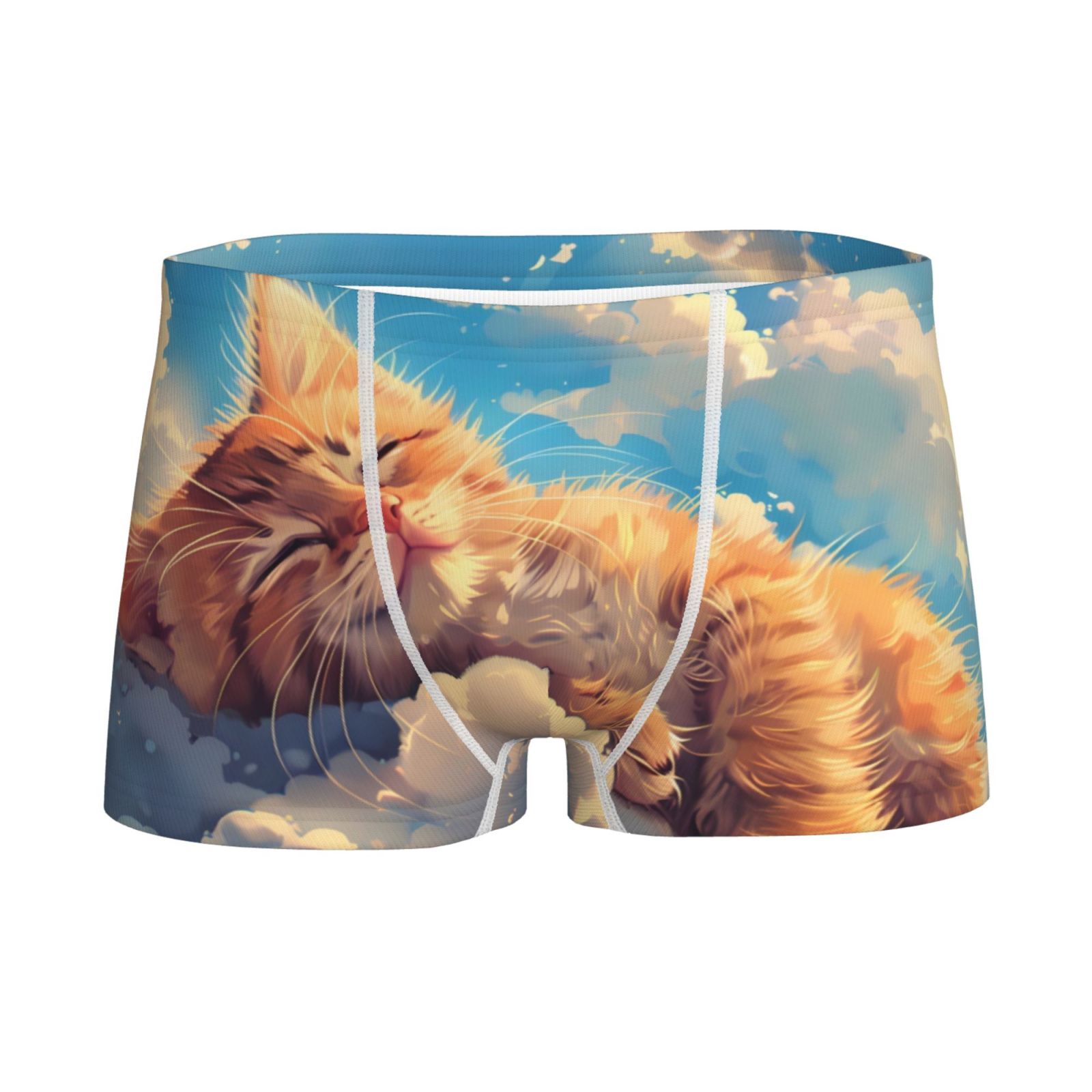 Logiee Cloud Sleeping Cat Print Boys' Boxer Briefs,Tween Boy Underwear ...
