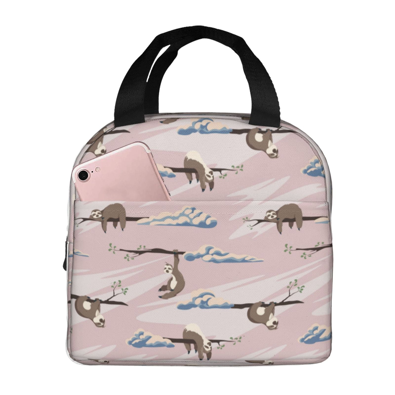 Logiee Cloud Sloth Print Lunch Bag,Lunch Box for Women Men,Insulated ...