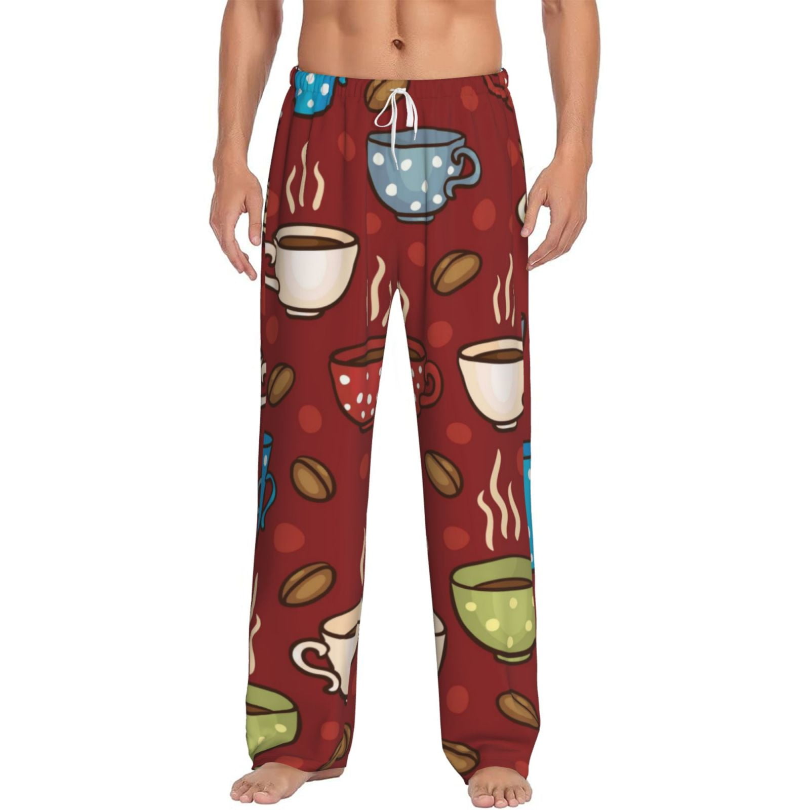 Logiee Coffee Cups Print Pajama Pants for Men,Men’s Pajama Bottoms,Mens ...