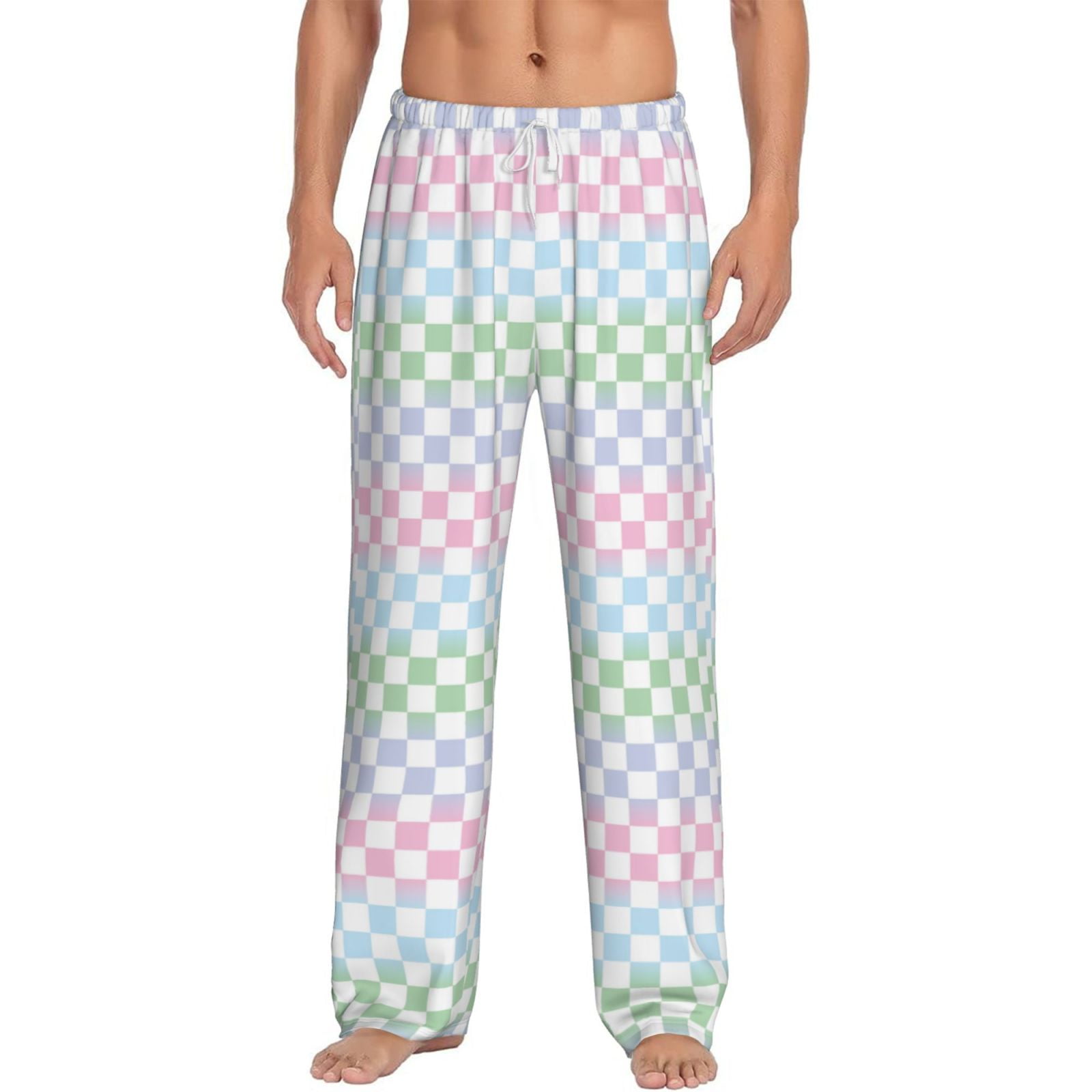 Logiee Colorful Checkerboard Print Pajama Pants for Men,Men’s Pajama ...