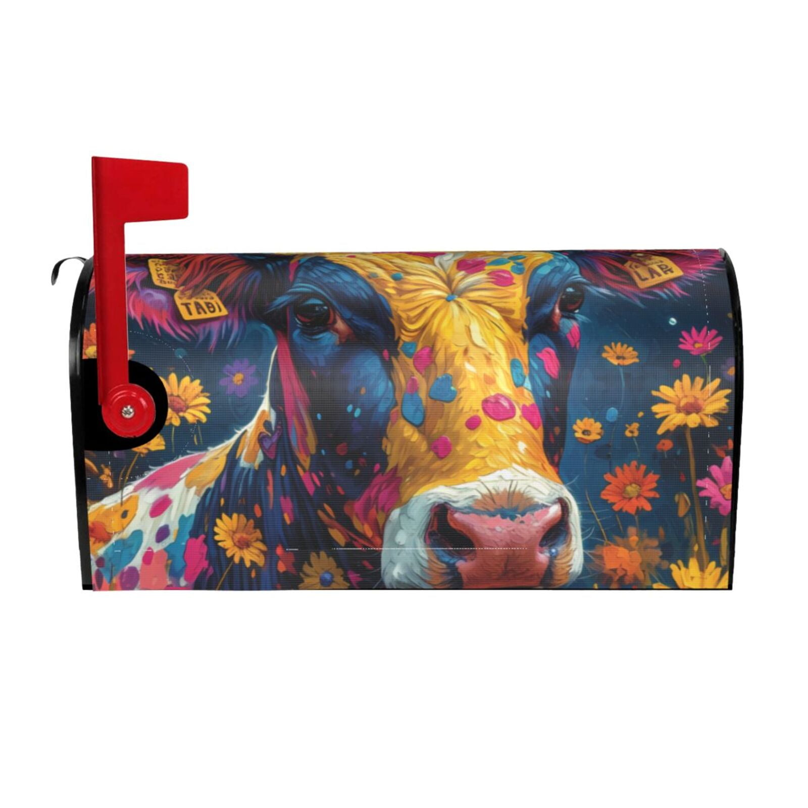 Logiee Colorful Daisy Sunflower Cow Print Post Letter Box Wrap Decor ...
