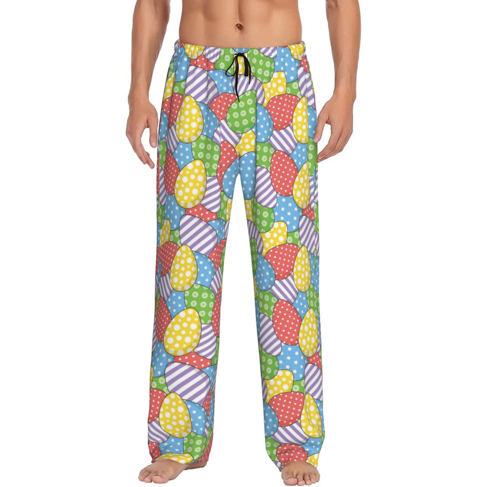 Logiee Colorful Easter eggs Print Pajama Pants for Men,Men’s Pajama ...