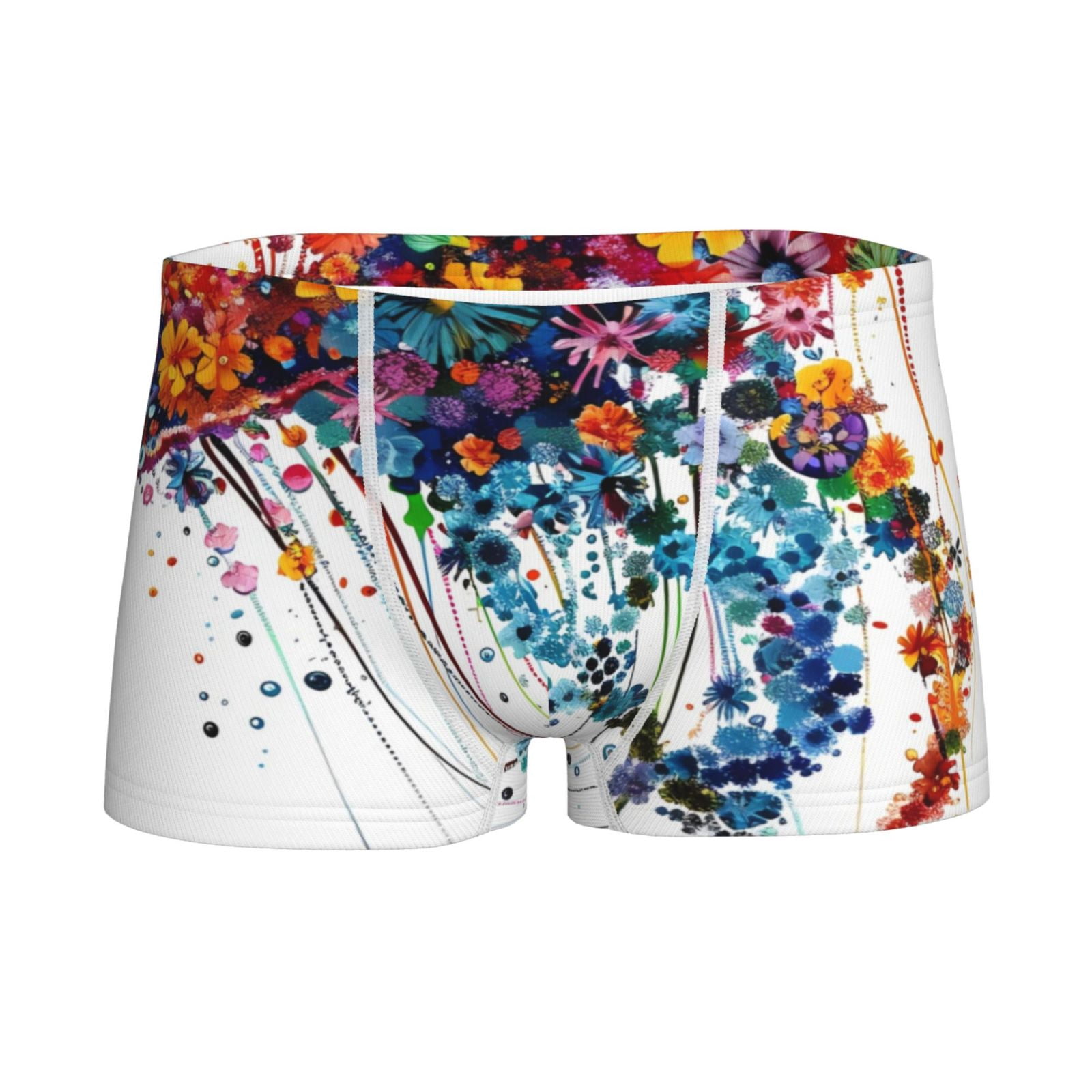 Logiee Colorful Floral Jellyfish Print Boys' Boxer Briefs,Tween Boy ...