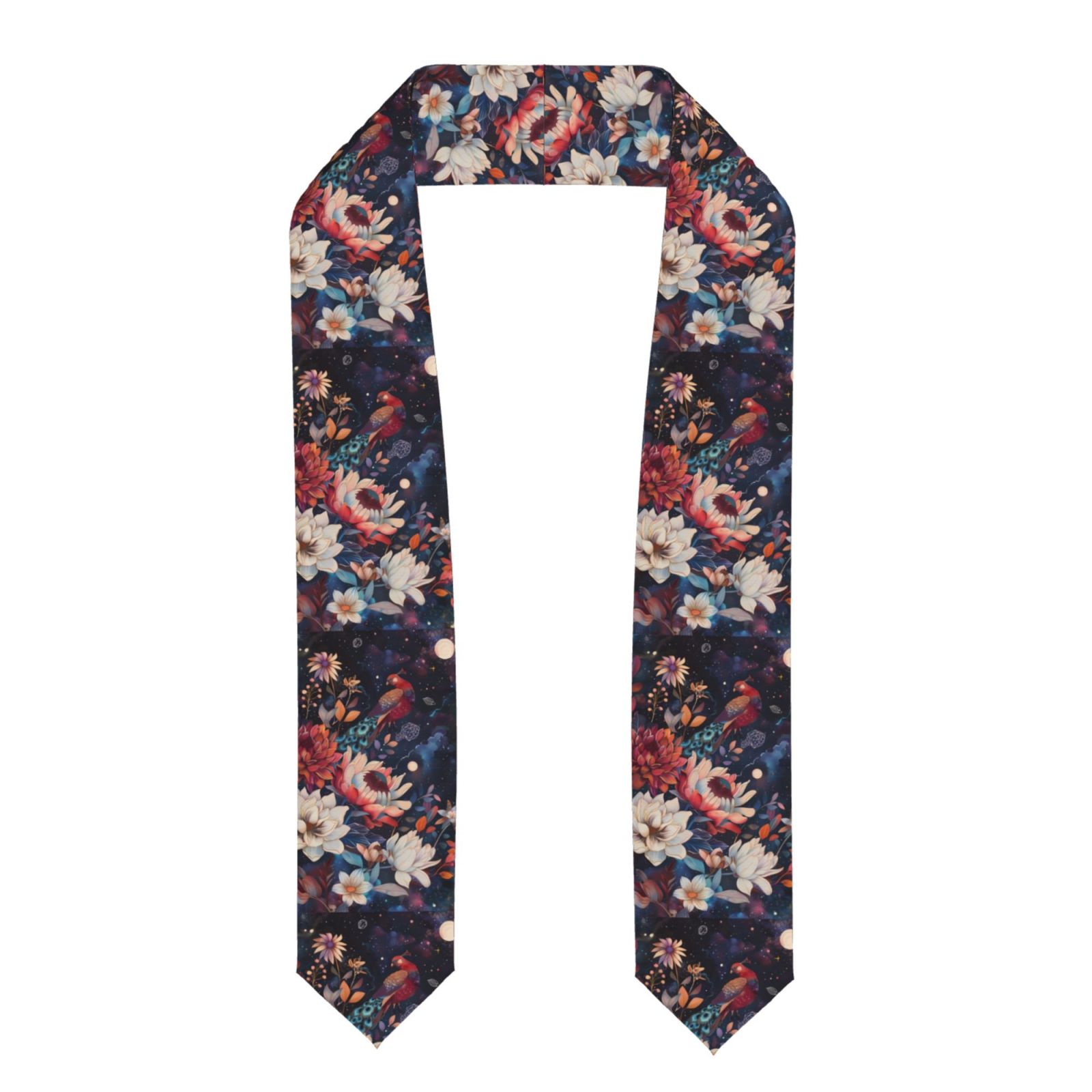 Logiee Colorful Flower Peacock Print Unisex Adult Graduation Stole ...