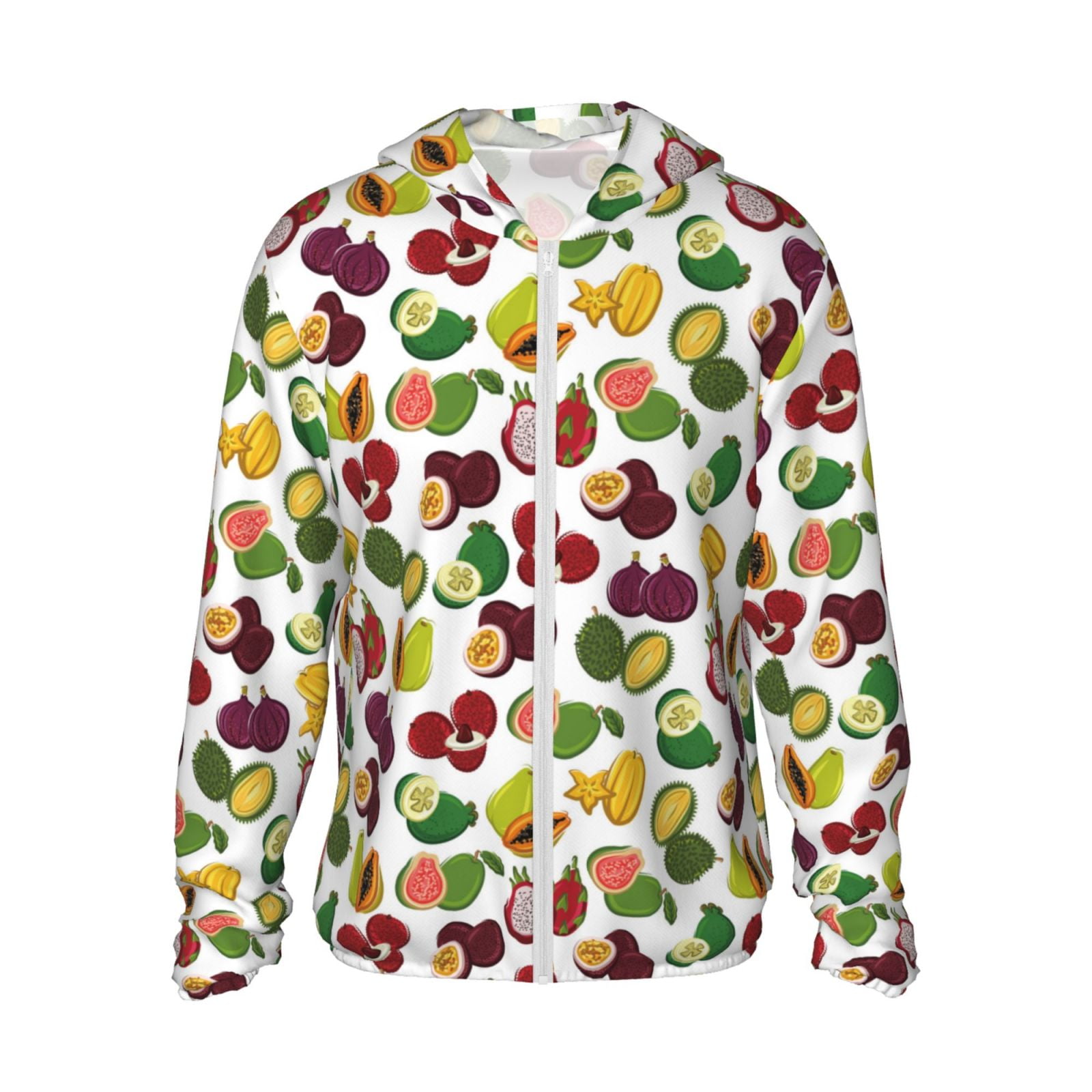Logiee Colorful Fruits Print Men's Women Light Jacket Full Zip Sun ...