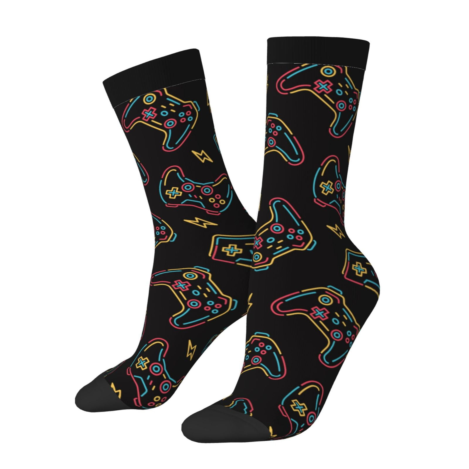 Logiee Colorful Game Controller Print Adult Socks for Men & Women,Calf ...