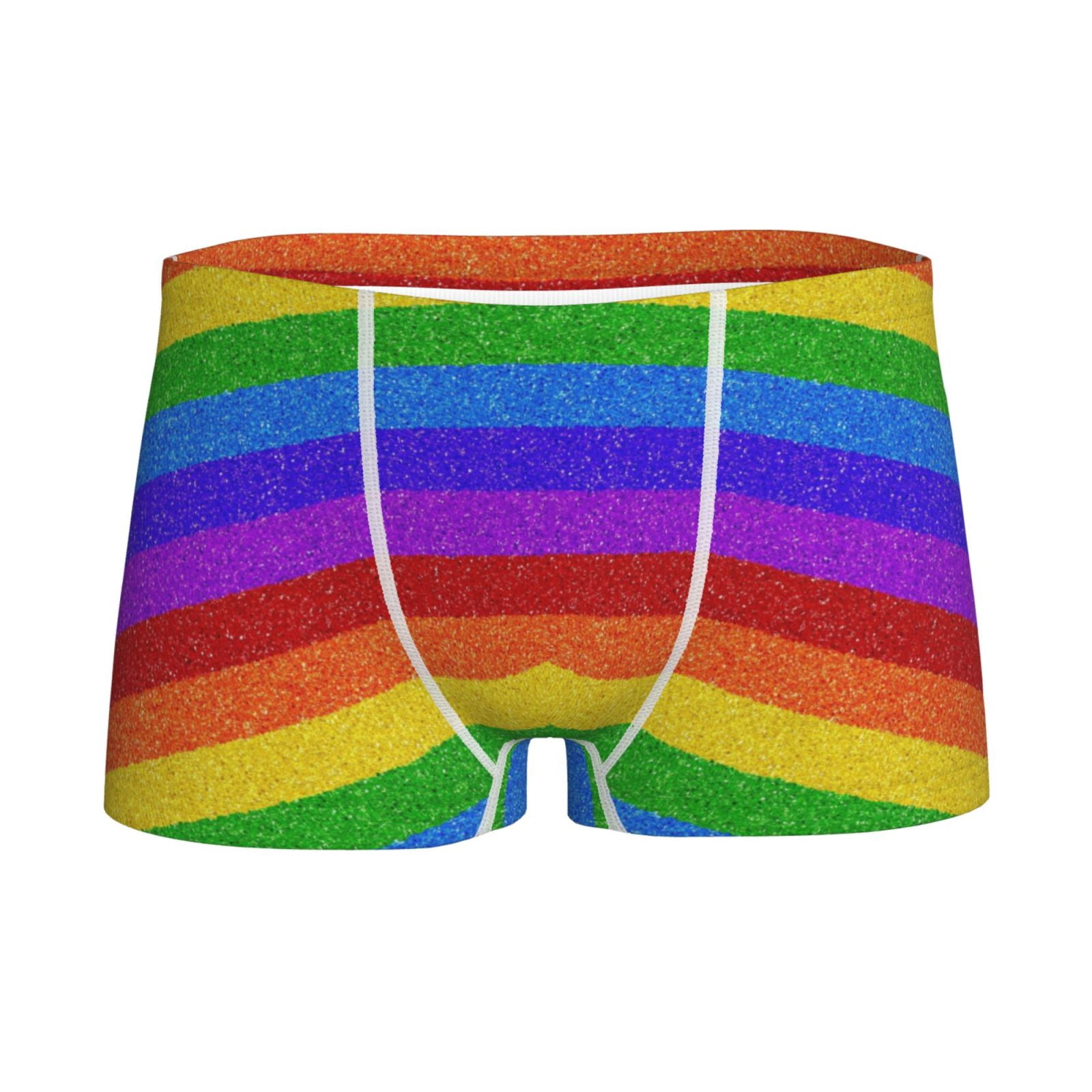 Logiee Colorful Glitter Rainbow Print Boys' Boxer Briefs,Tween Boy ...