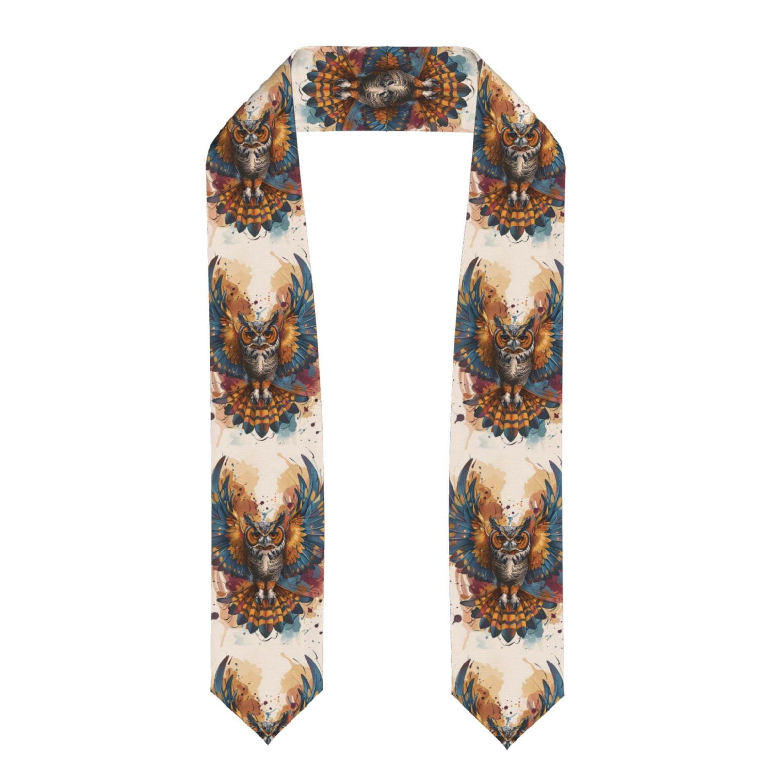 Logiee Colorful Owl Tattoo Art Print Unisex Adult Graduation Stole ...
