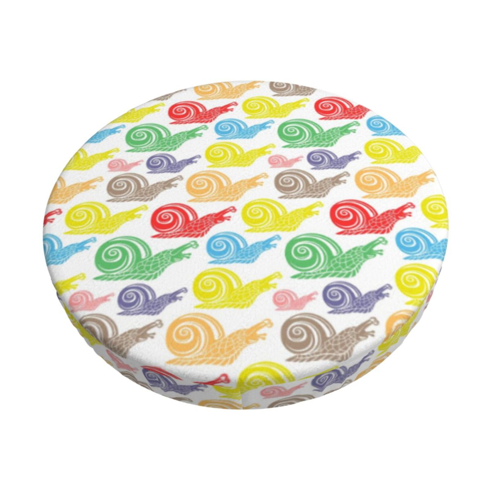 Logiee Colorful Snails Print Stool Covers Round,Bar Stool Covers ...
