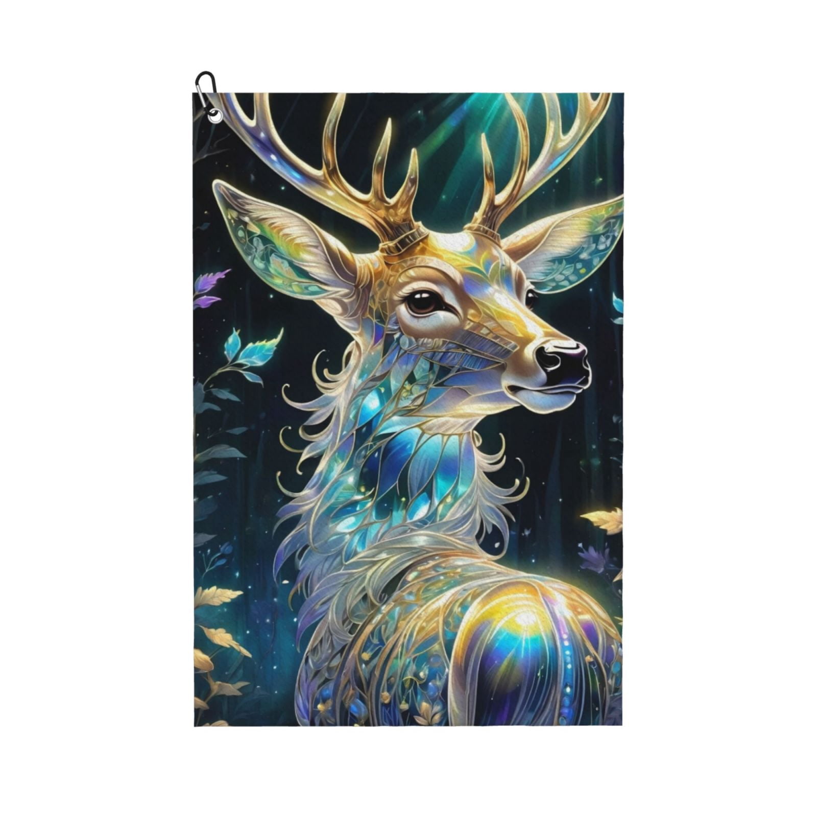 Logiee Colorful Stained Glass Deer Print Golf Towels,16" x 24" Portable ...