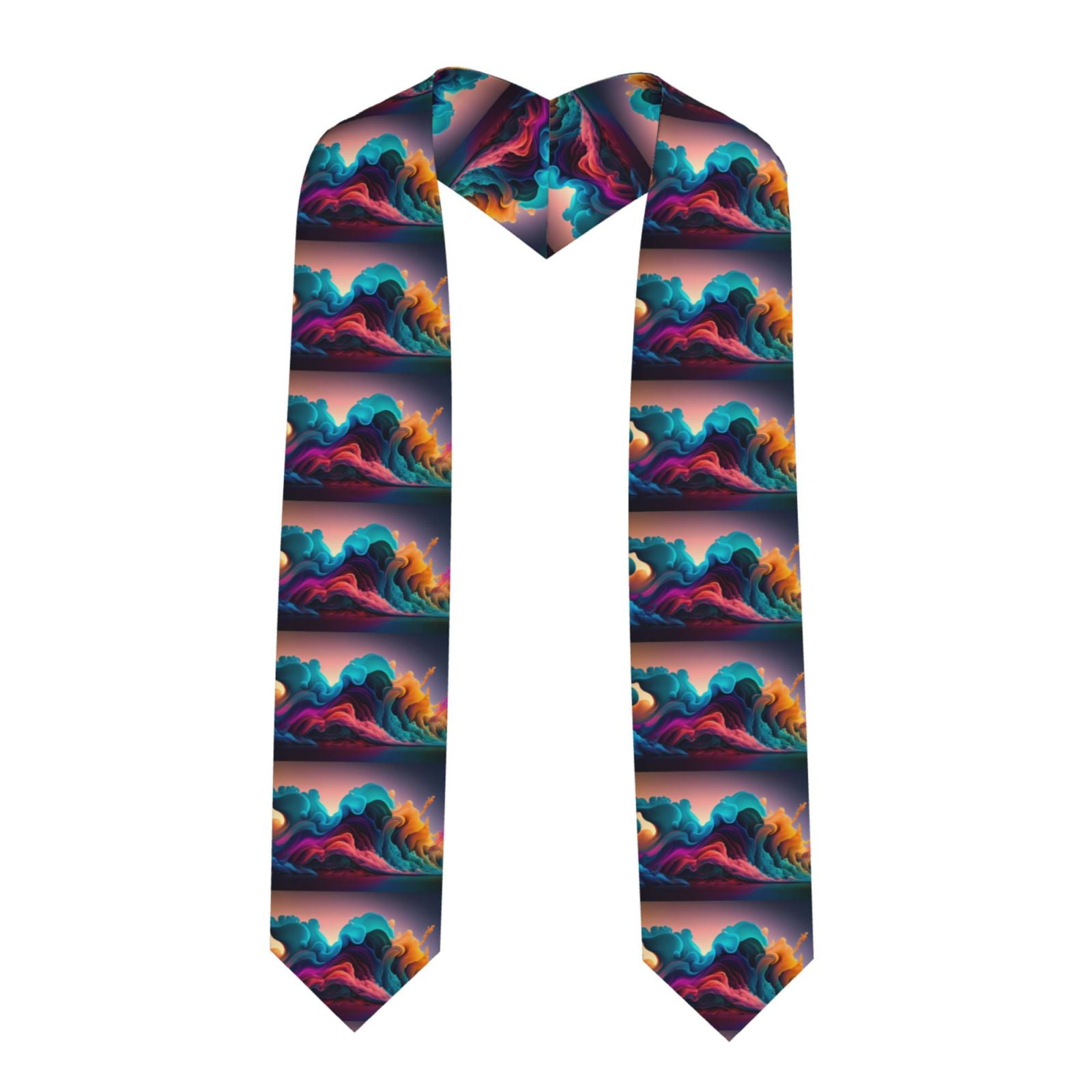 Logiee Colorful Surreal Landscape Print Unisex Adult Graduation Stole ...