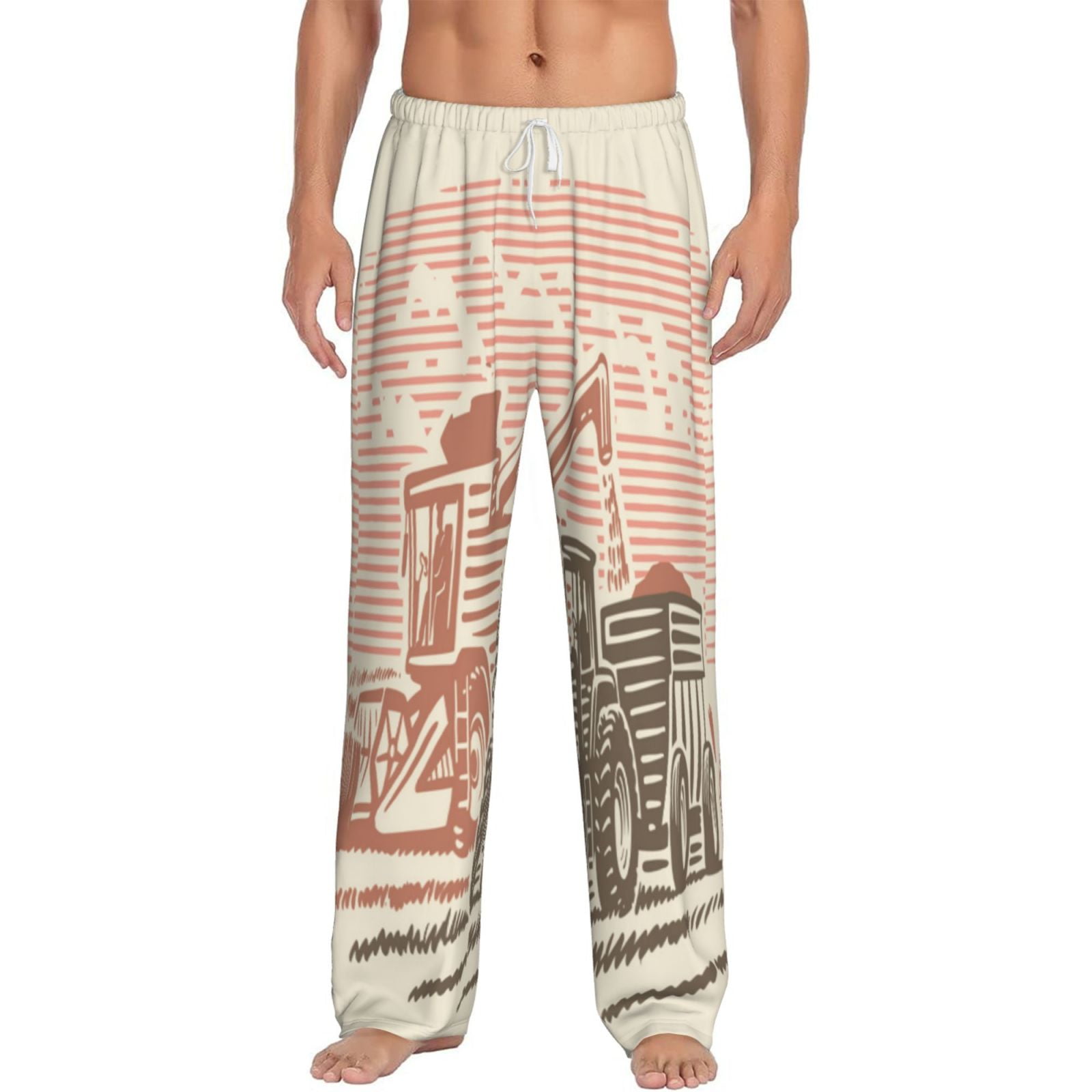 Logiee Combine harvester working with tractor Print Pajama Pants for ...