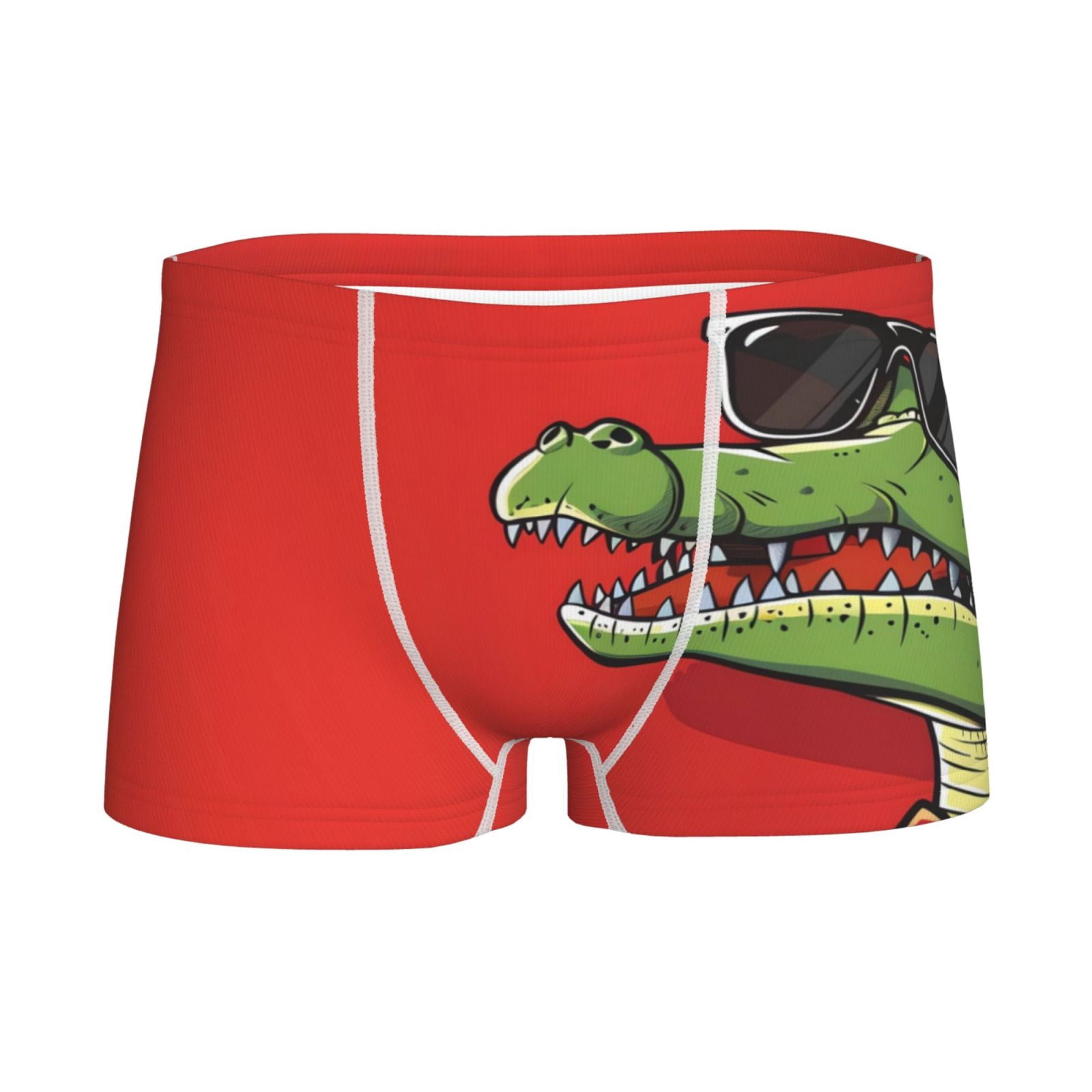 Logiee Cool Crocodile With Sunglasses Print Boys' Boxer Briefs,Tween ...