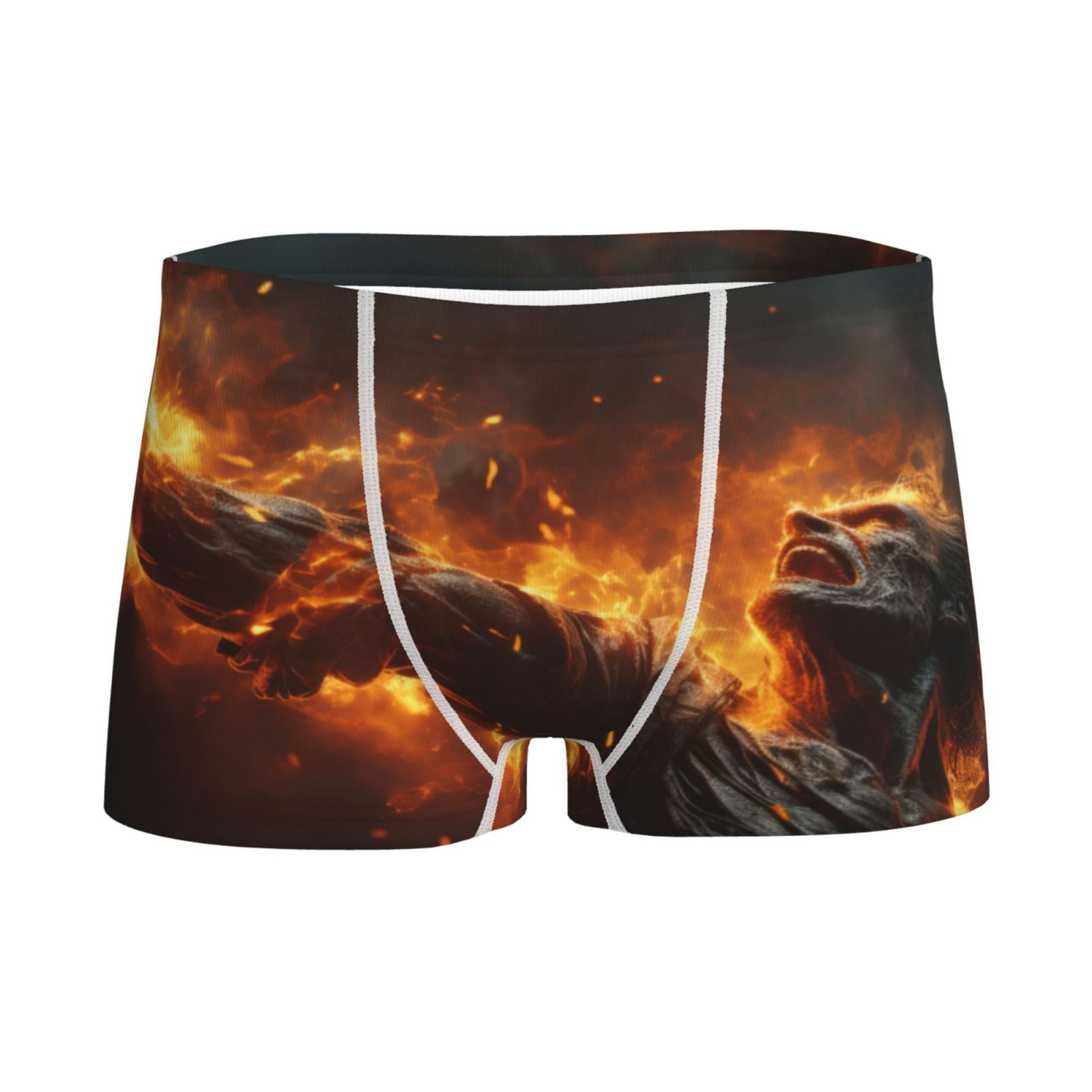 Logiee Cool Fire Man Print Boys' Boxer Briefs,Tween Boy Underwear-Small ...
