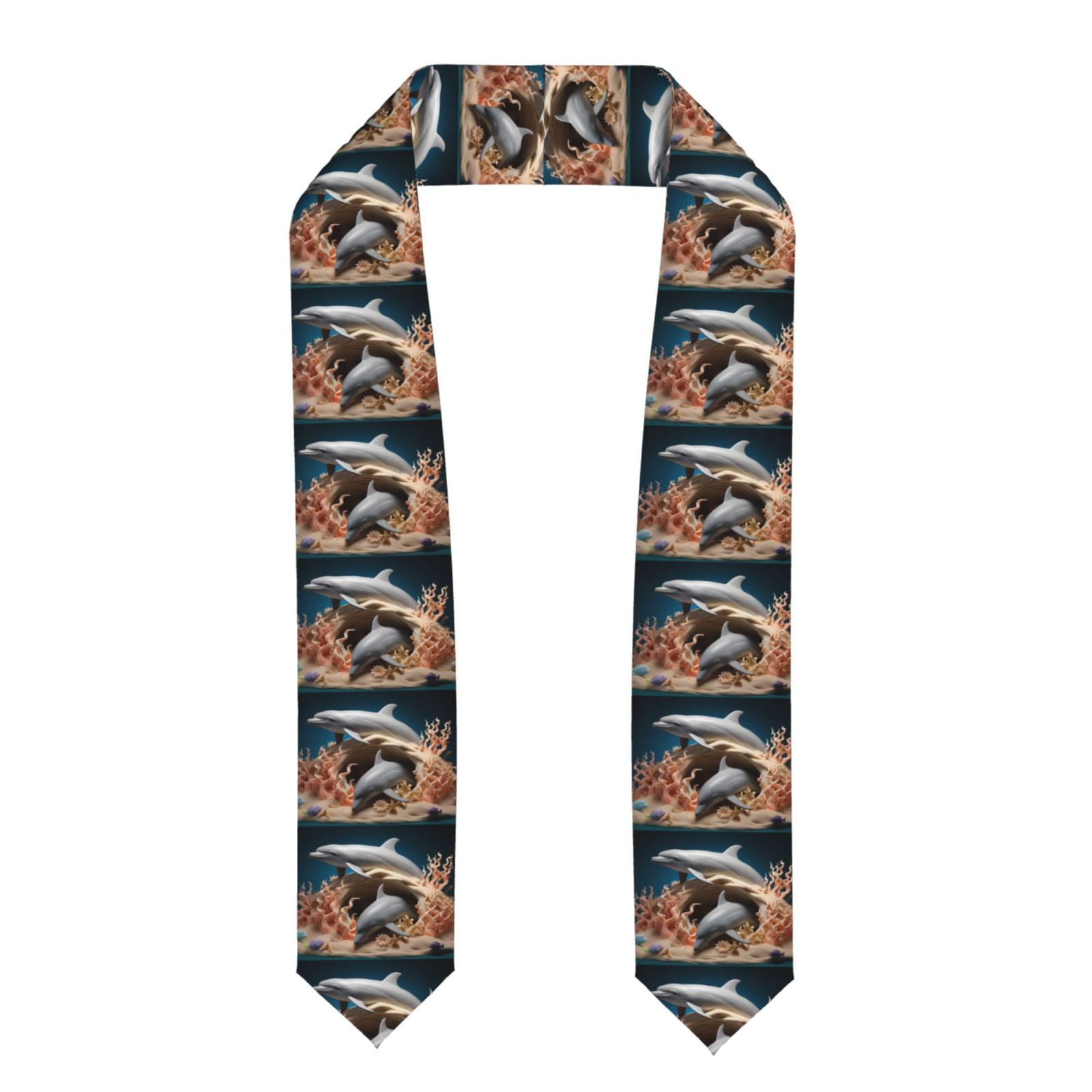 Logiee Coral Fish Dolphin Print Unisex Adult Graduation Stole Shawl 72 ...