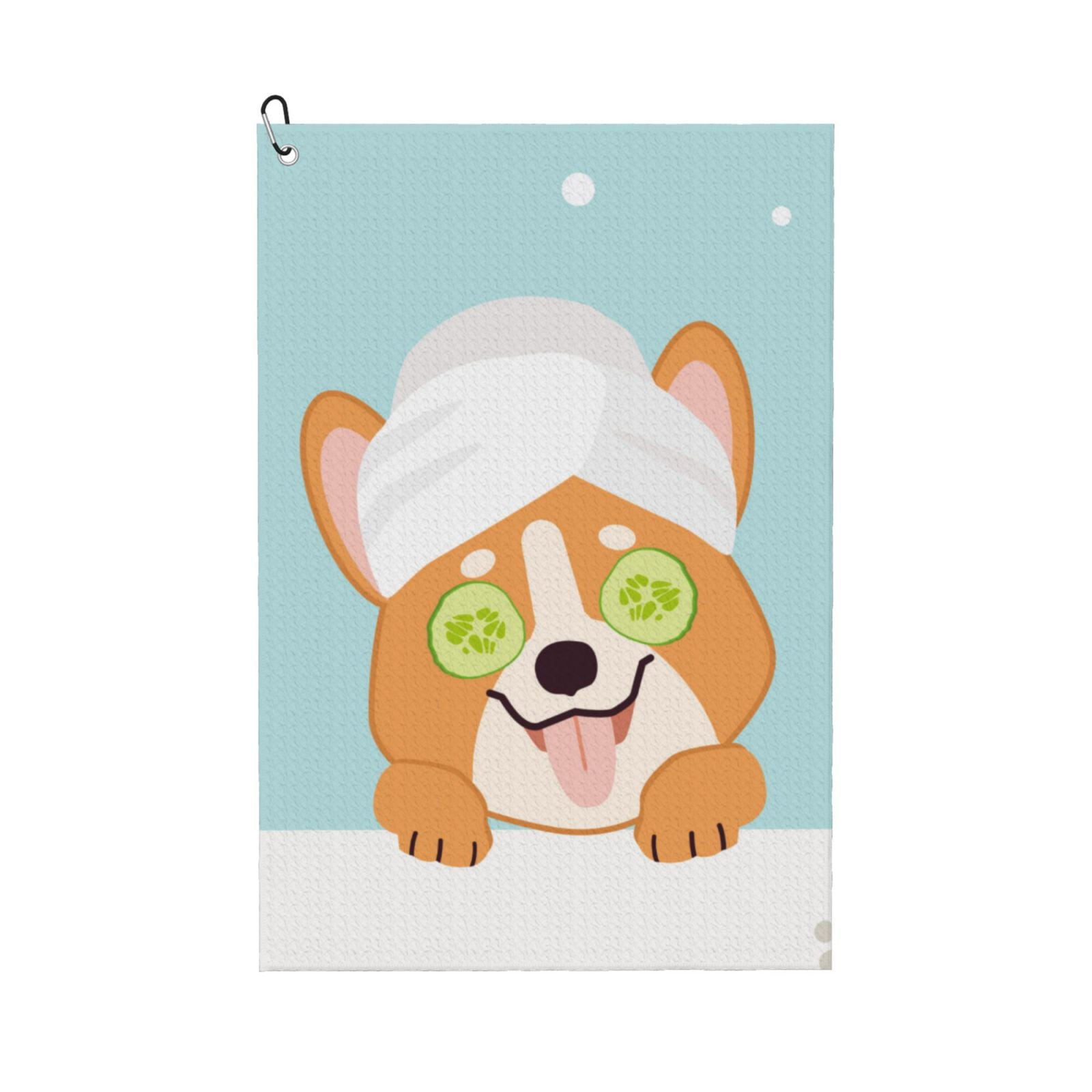 Logiee Corgi With Towel Ans Slice Cucumber Print Golf Towels,16" x 24 ...