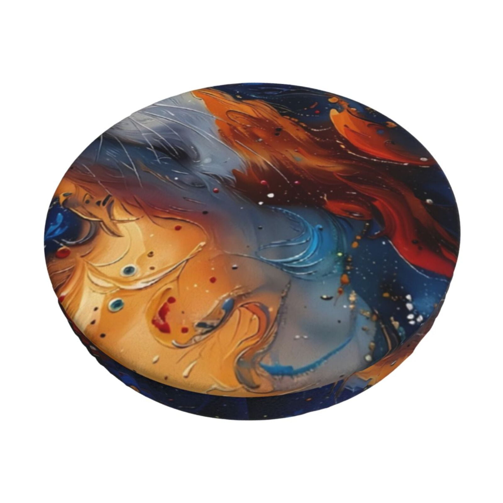 Logiee Cosmic Dog Starry Night Print Stool Covers Round,Bar Stool ...